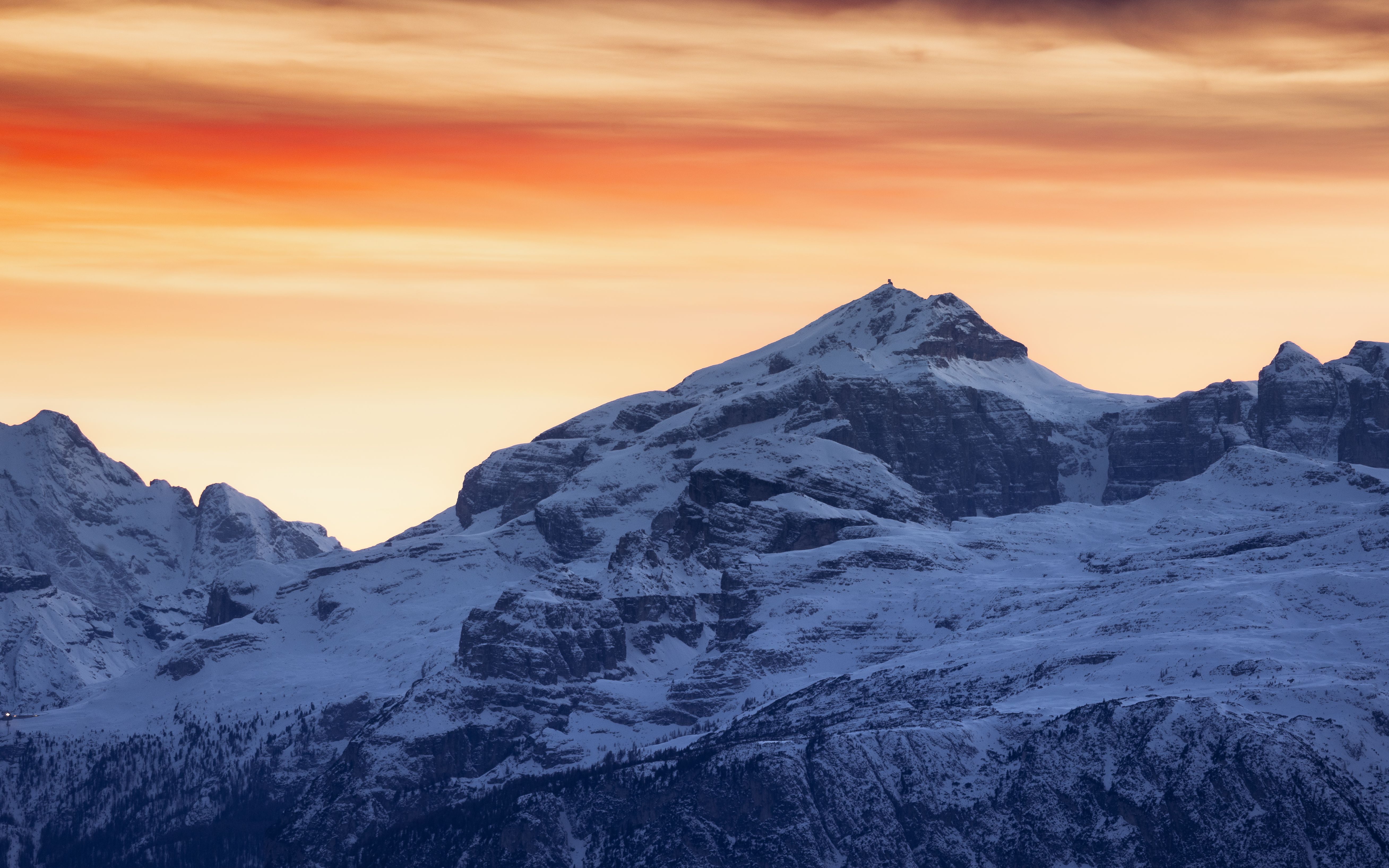 Snow-Capped Alps at Sunset with Vibrant Sky · Free Stock Photo