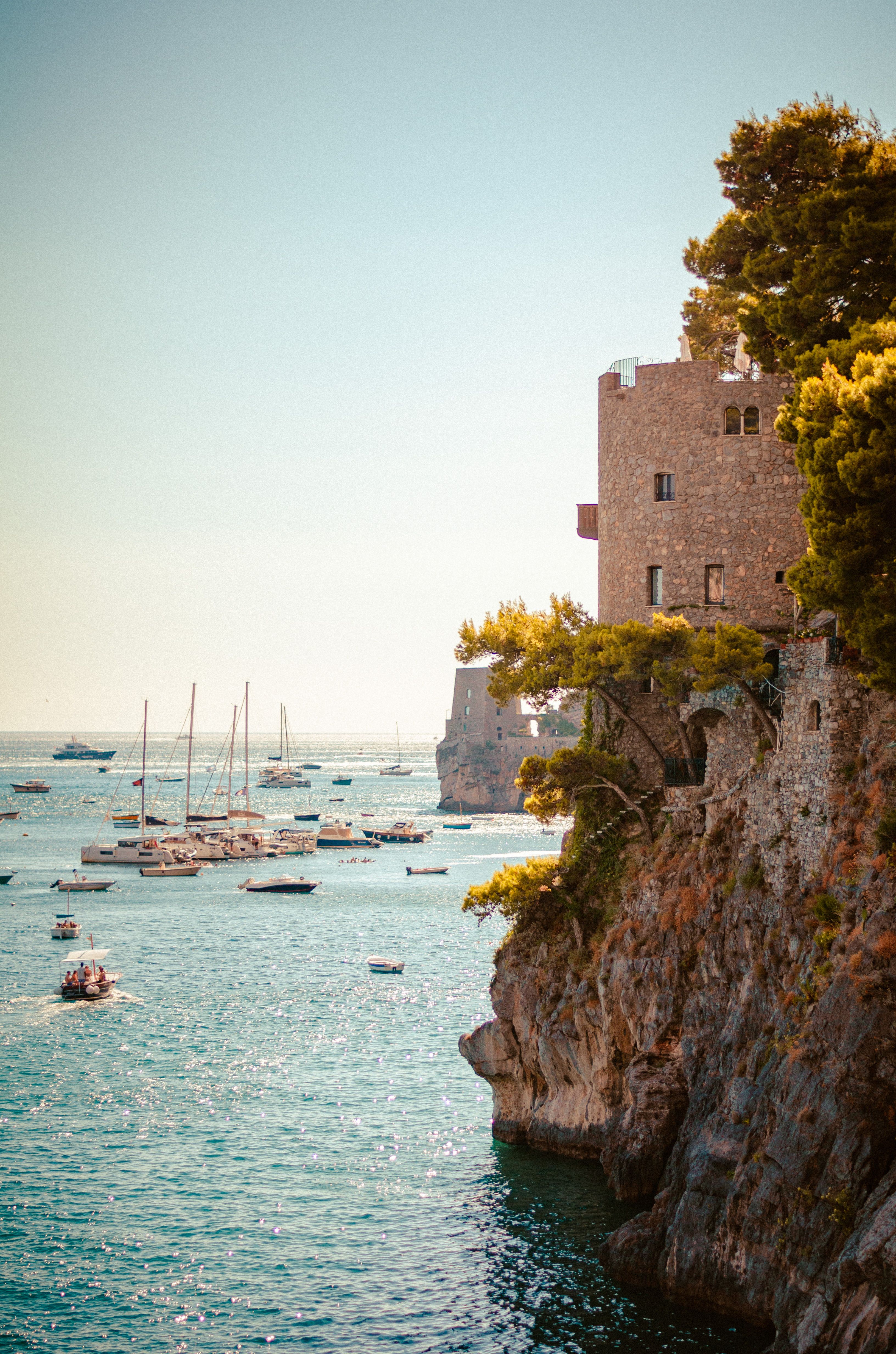Scenic Mediterranean Coastal View with Castle · Free Stock Photo