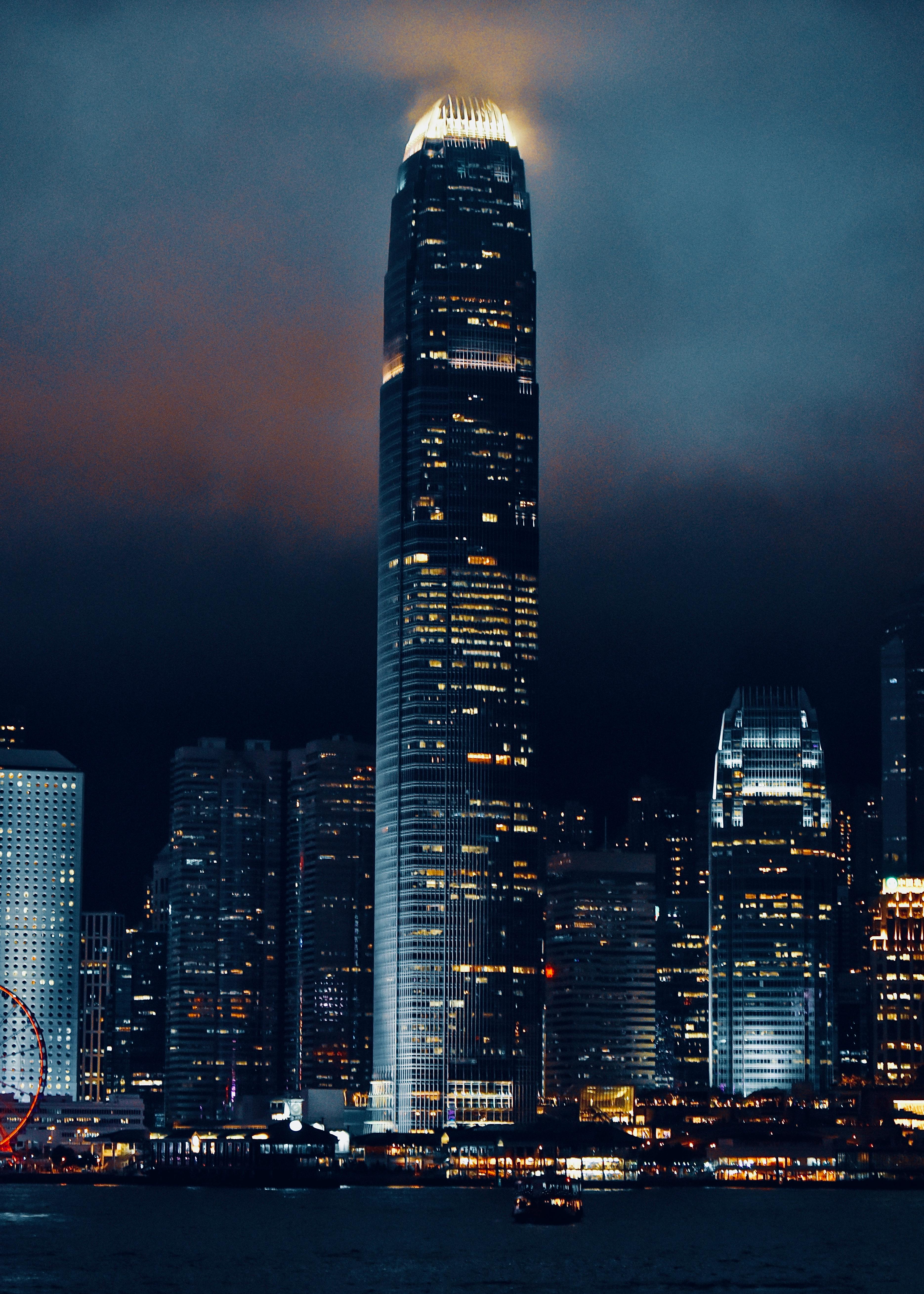 Iconic Hong Kong Skyline at Night · Free Stock Photo