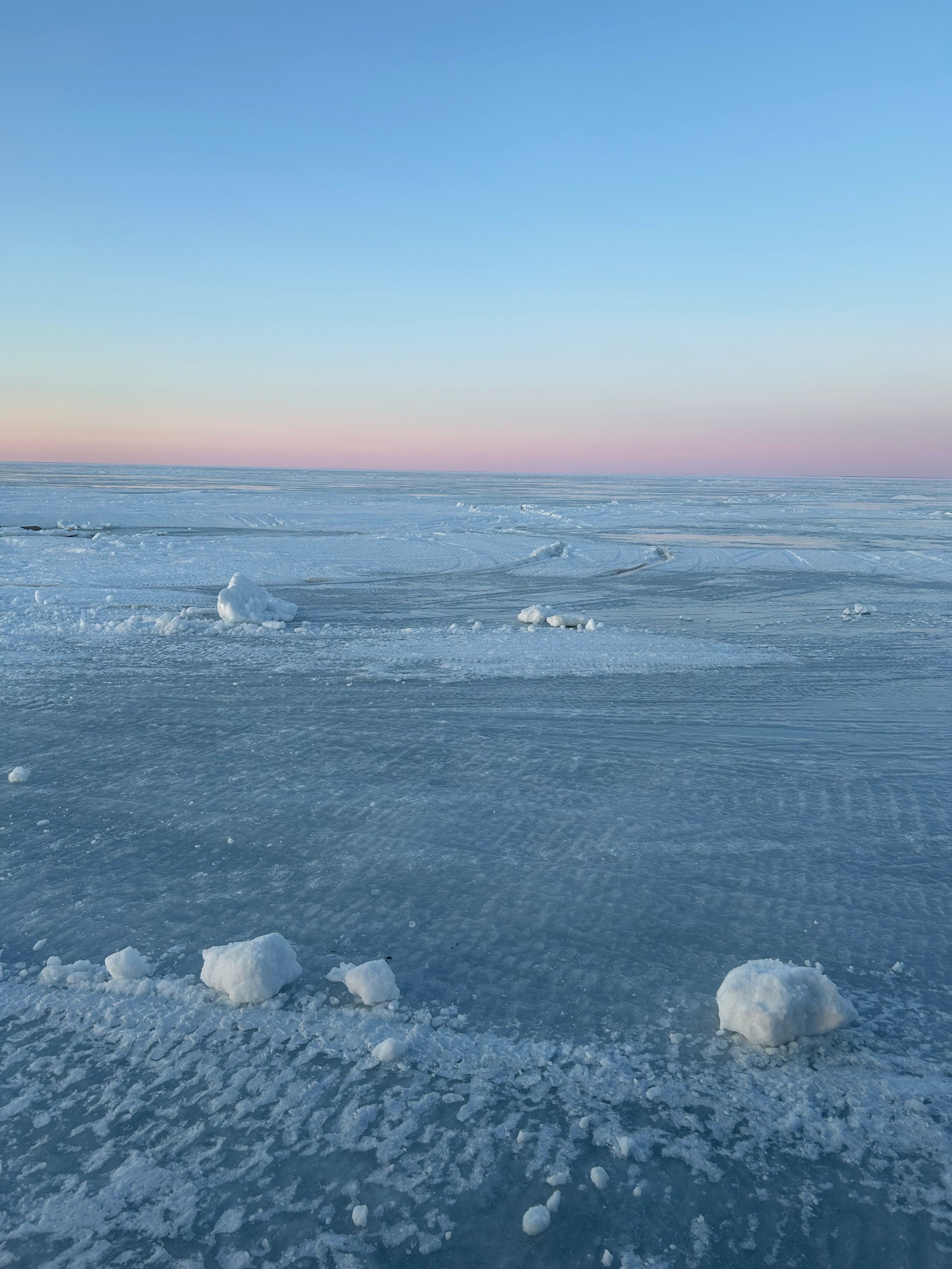 Frozen Lake Sunset on Icy Landscape · Free Stock Photo