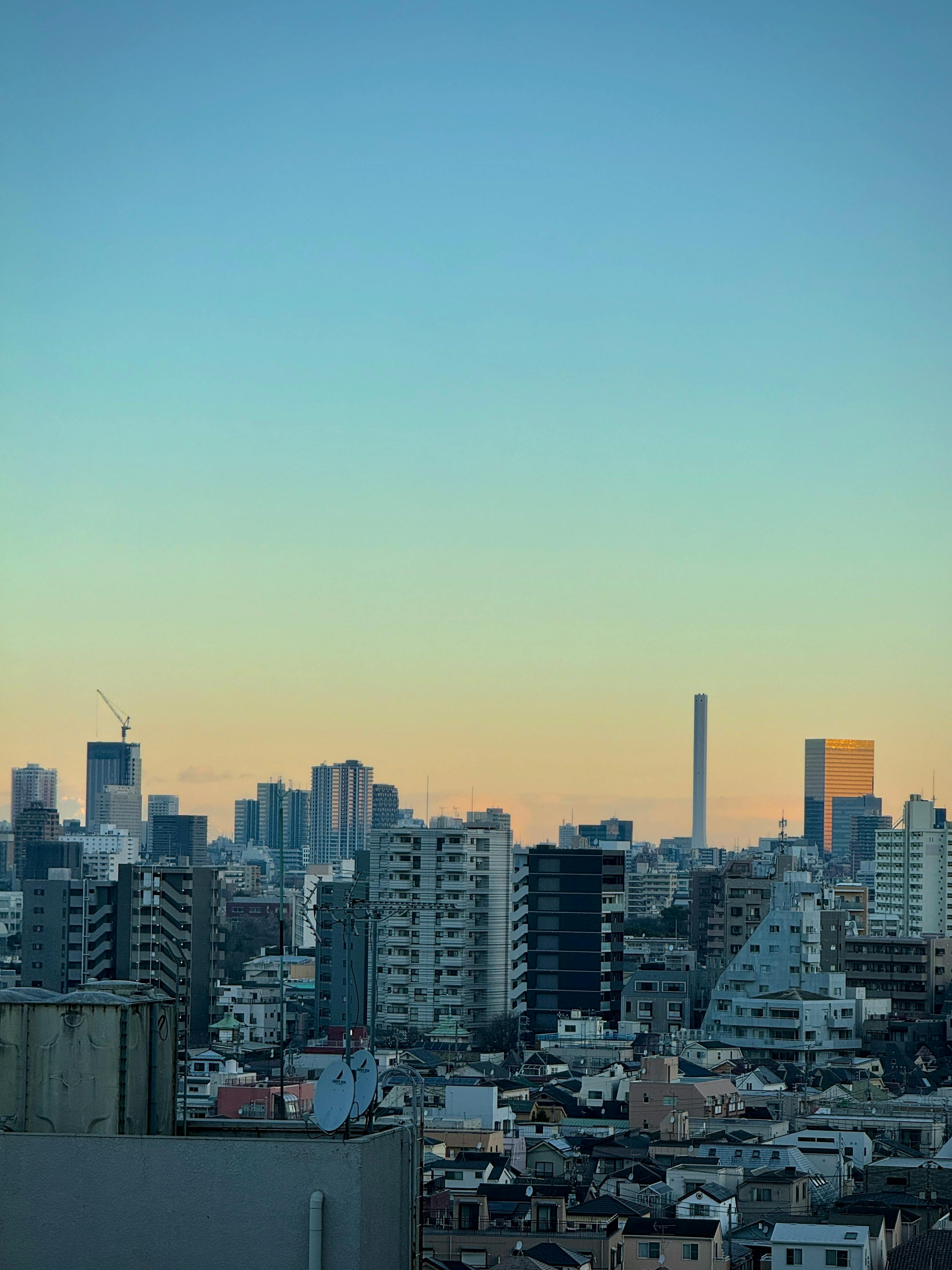 Distant Tokyo Skyline at Dusk with Cityscape · Free Stock Photo