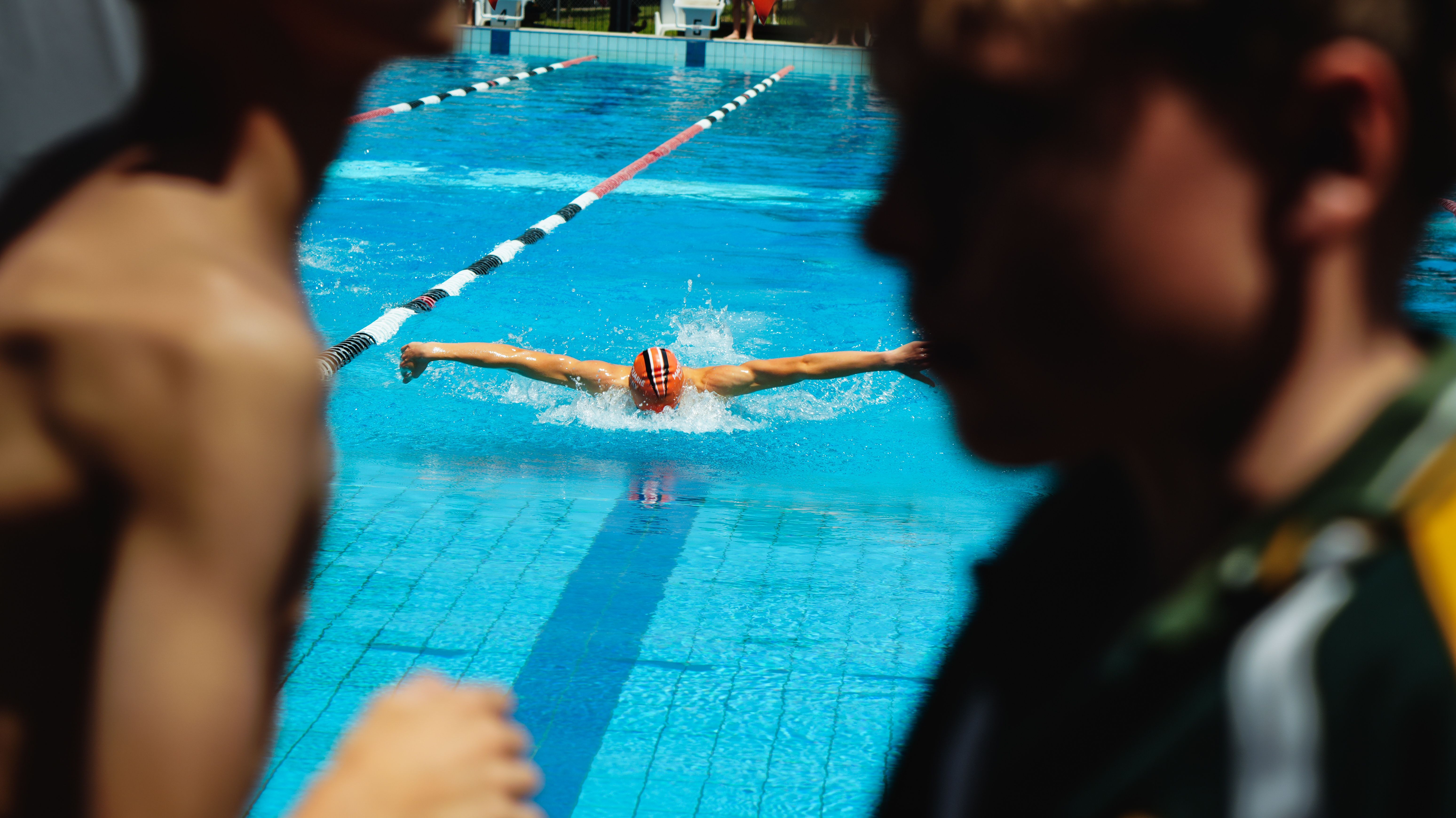 Competitive Swimmer in Action Butterfly Stroke · Free Stock Photo