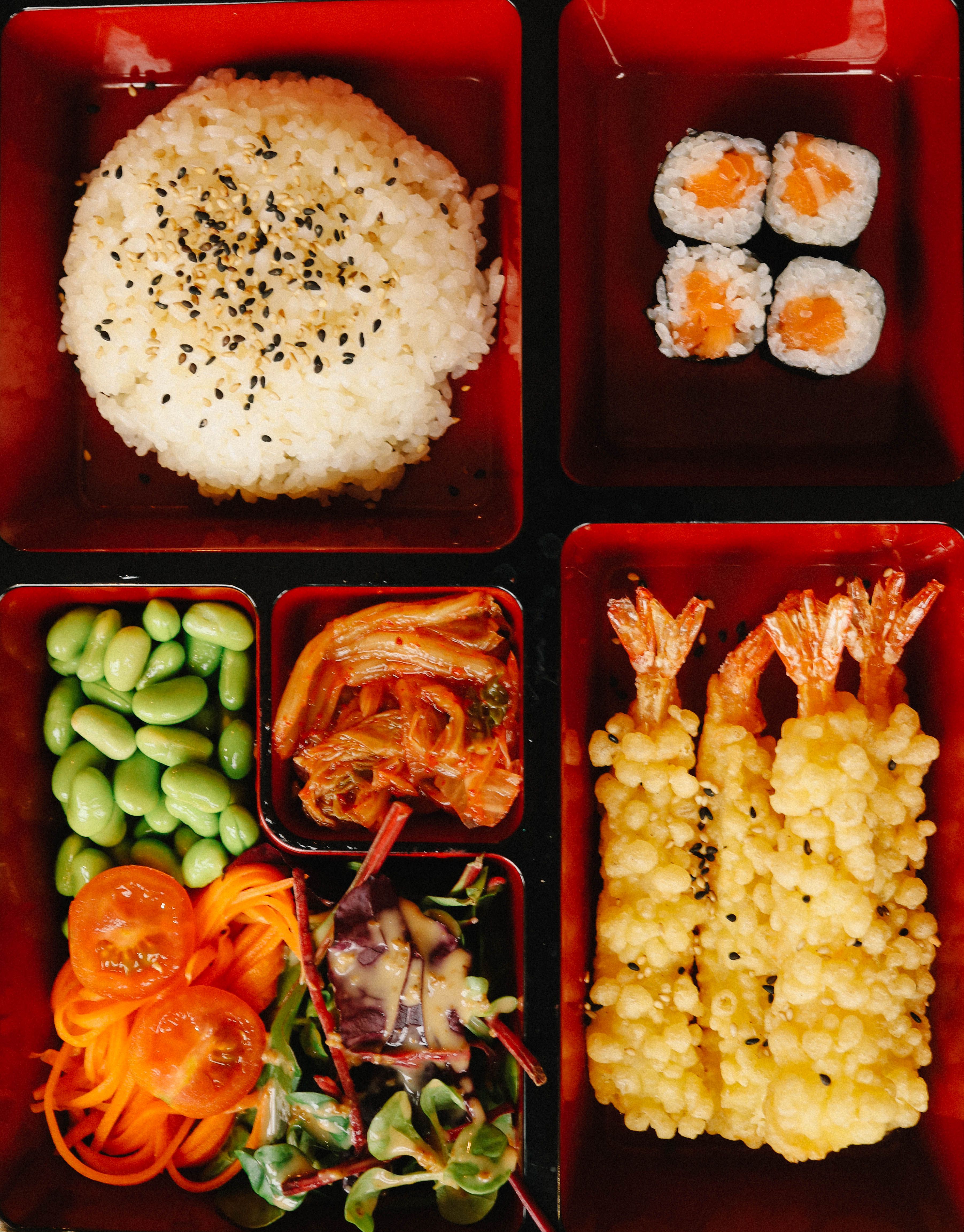 Colorful Japanese Bento Box with Sushi · Free Stock Photo