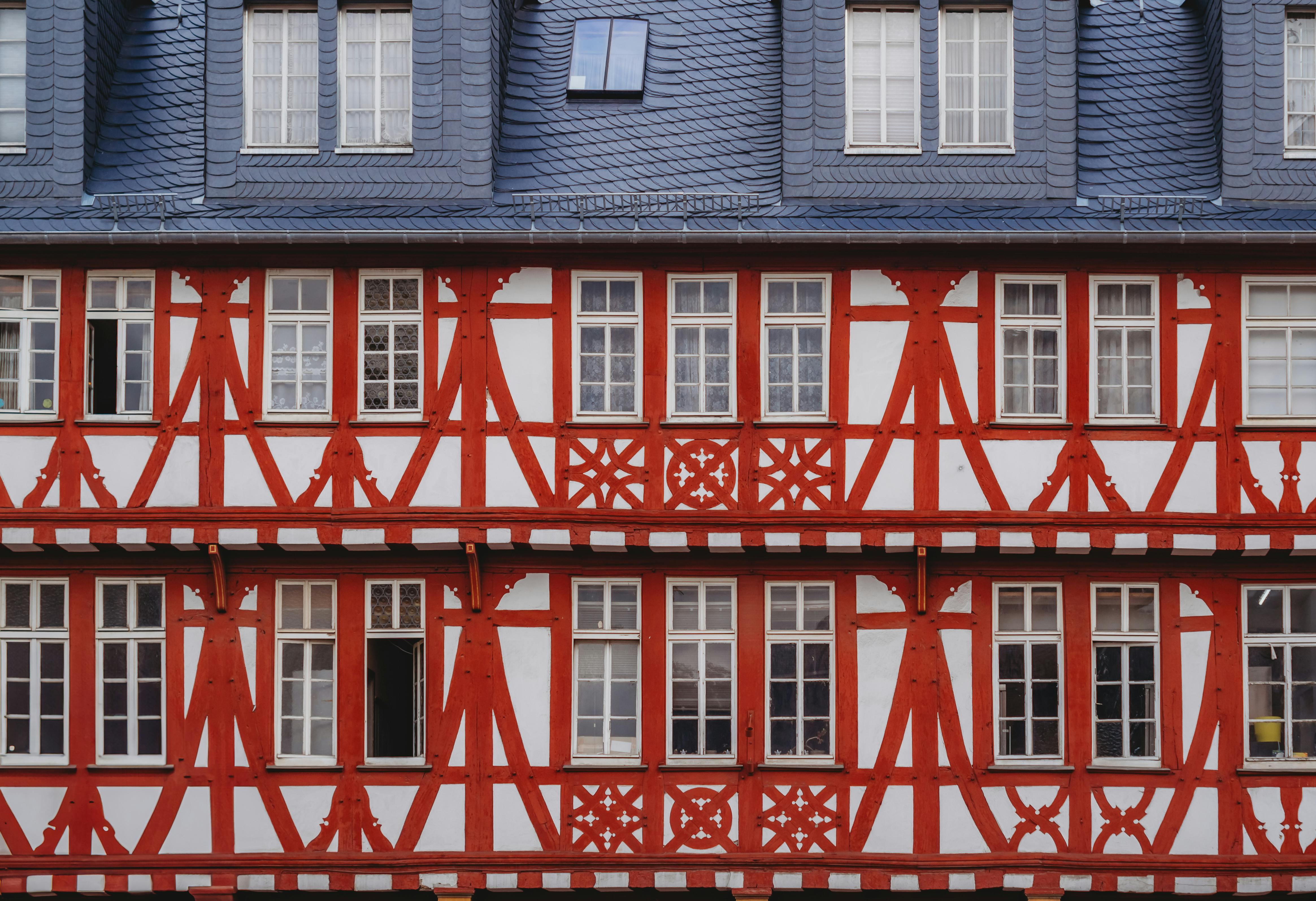 Traditional German Half-Timbered House Front · Free Stock Photo