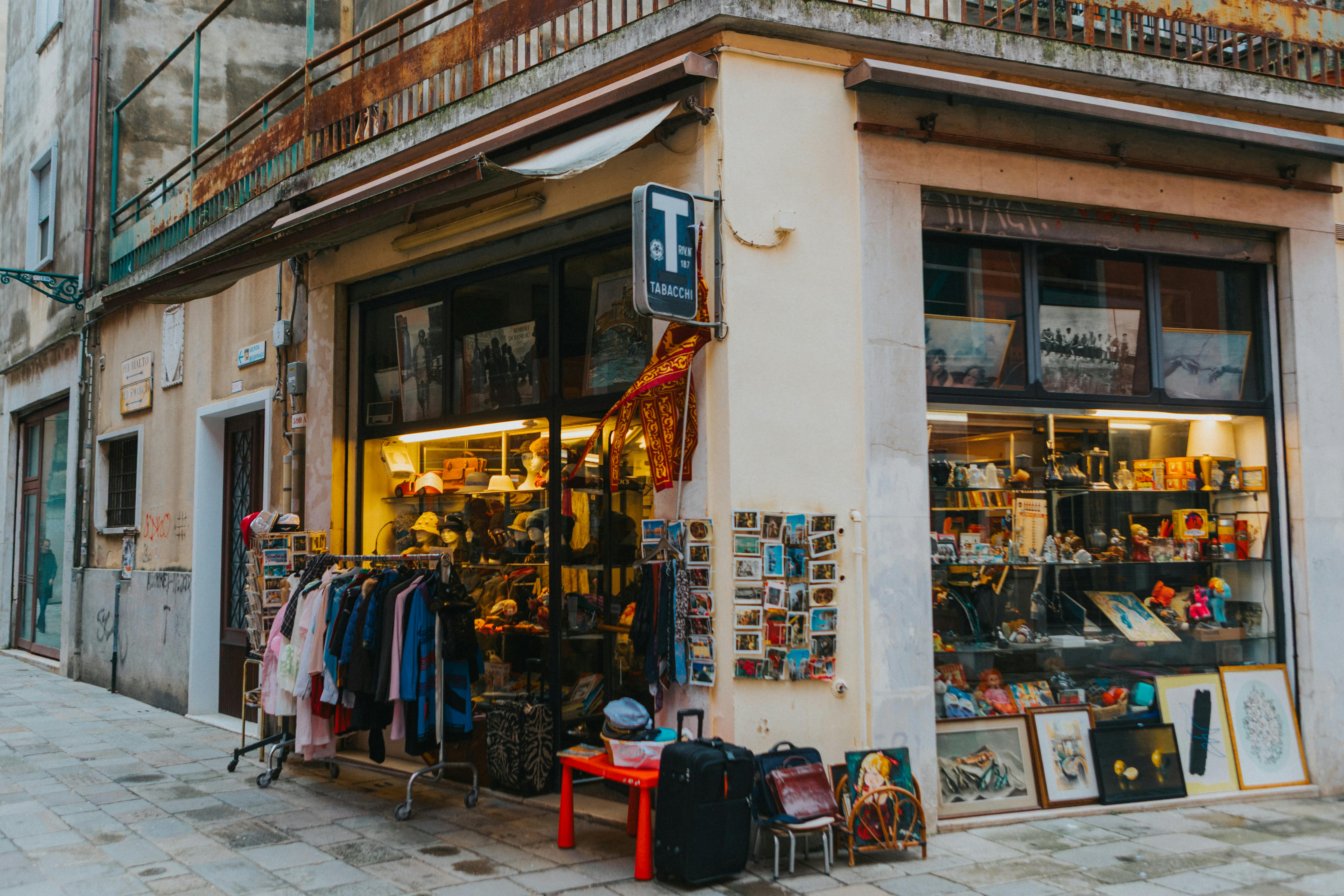 Charming Vintage Storefront in European Alleyway · Free Stock Photo