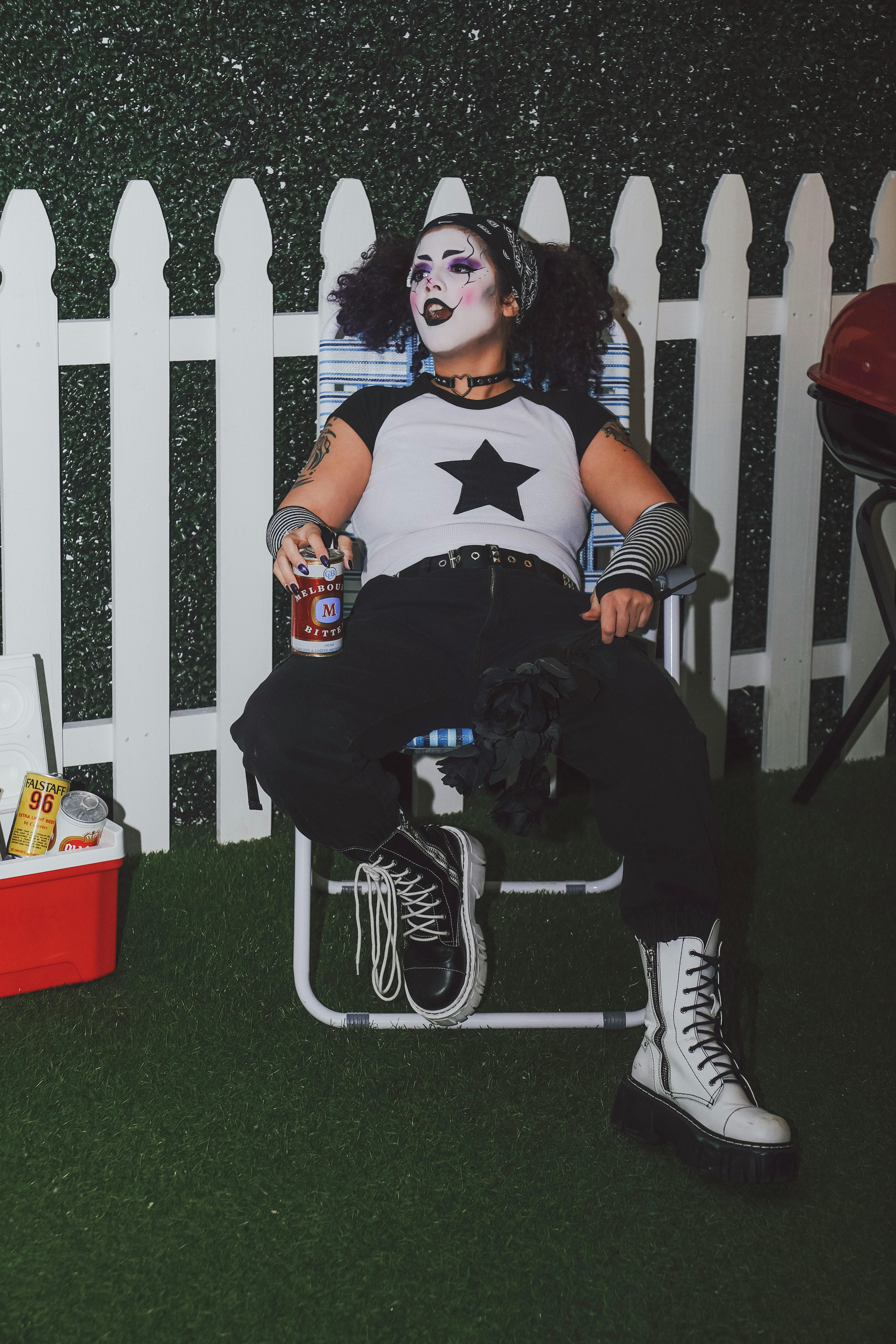 Edgy Punk Rock Style Portrait in Garden · Free Stock Photo