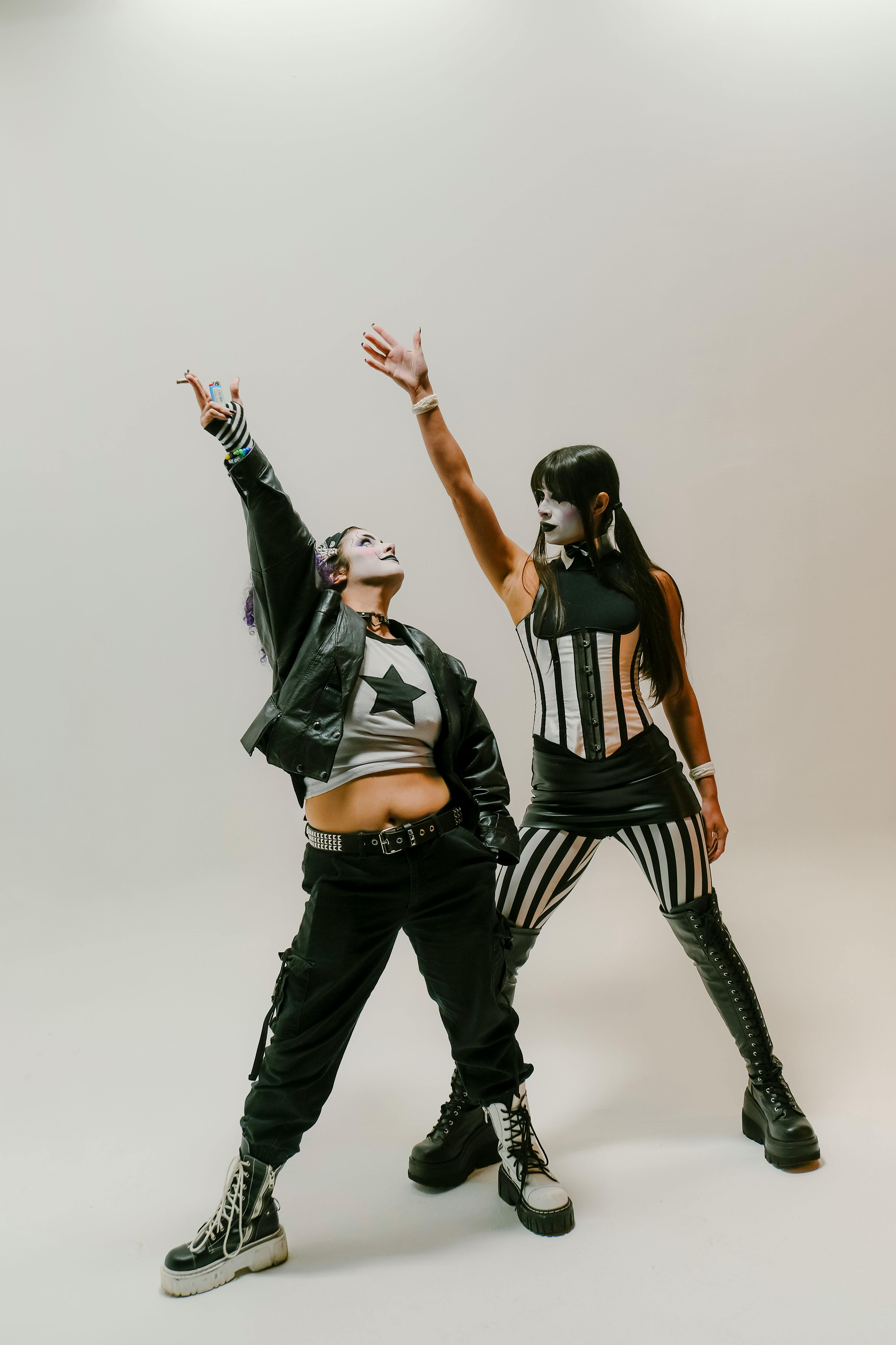 Dynamic Punk Style Dance Pose in Studio · Free Stock Photo