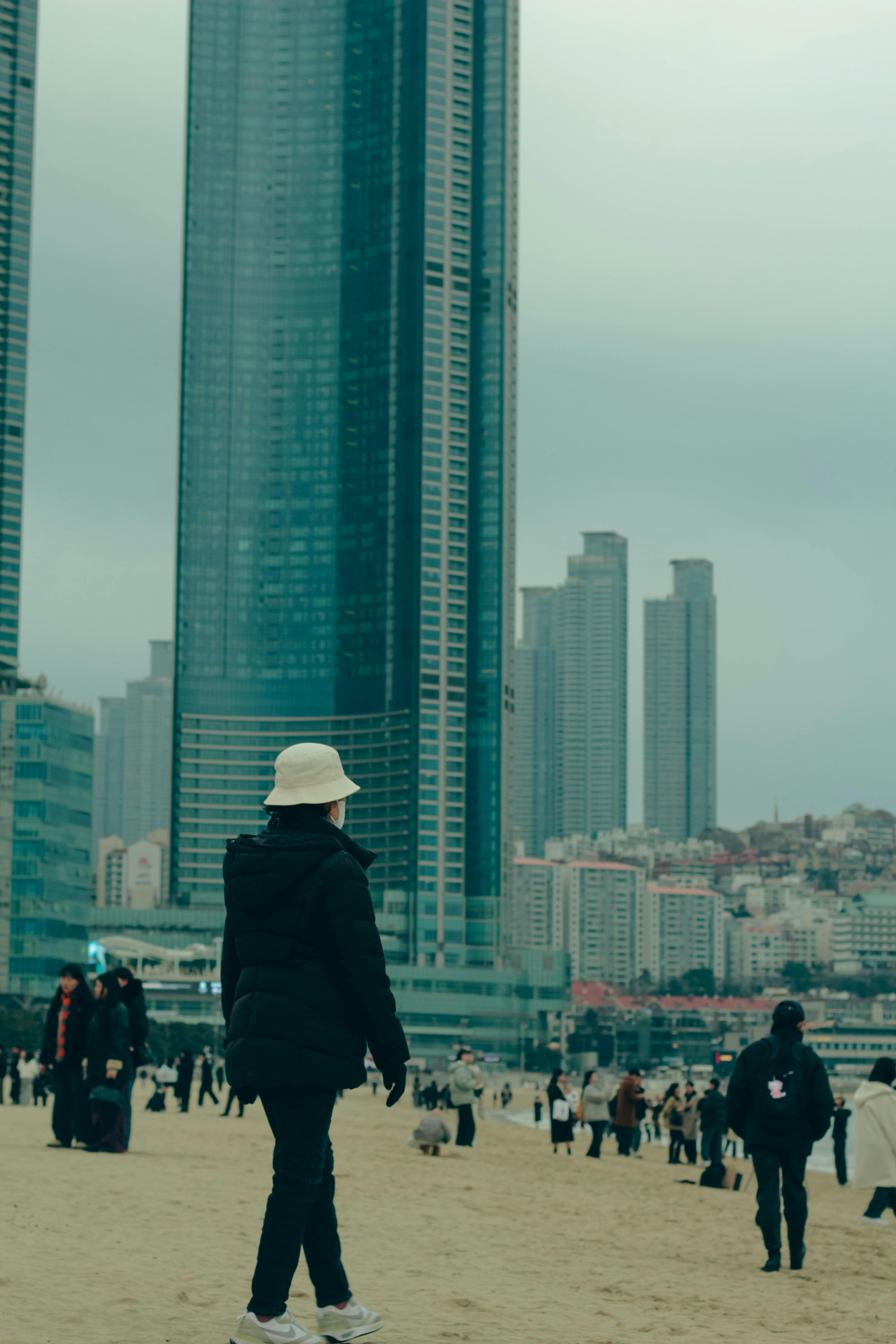 Urban Beach Scene with Skyscrapers in View · Free Stock Photo