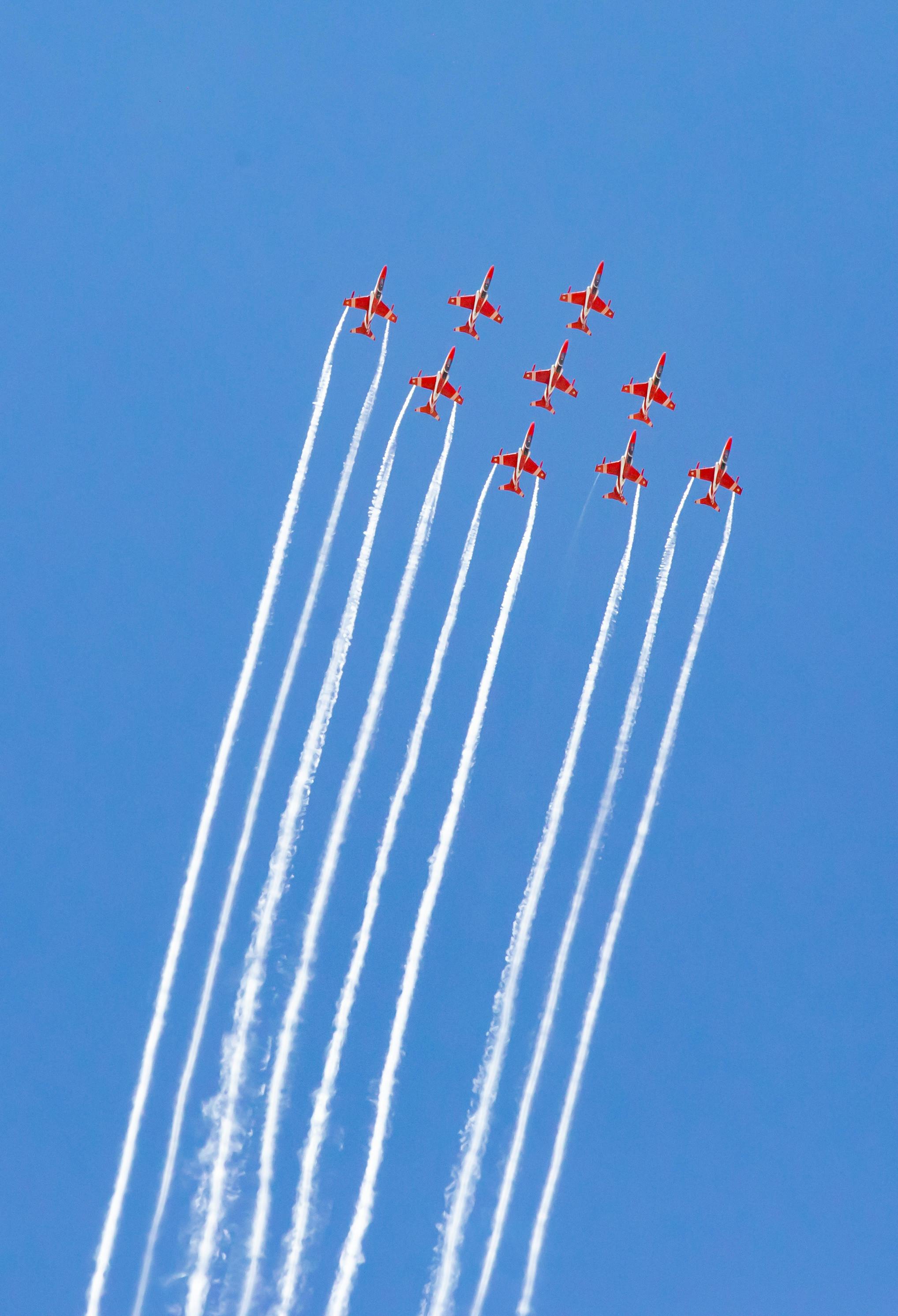 Stunning Air Show Performance in Blue Sky · Free Stock Photo