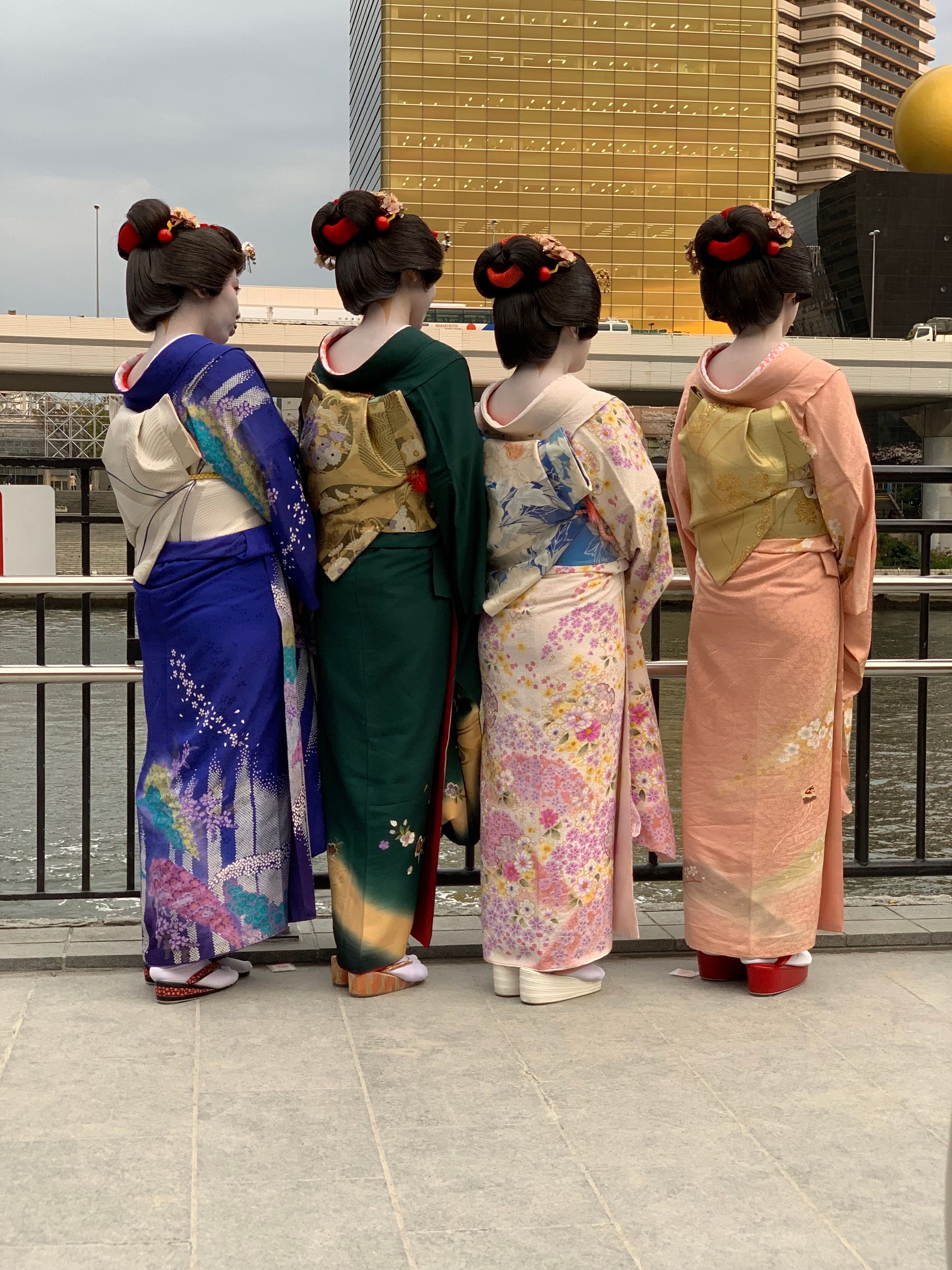 Traditional Kimono Clad Women in Tokyo · Free Stock Photo