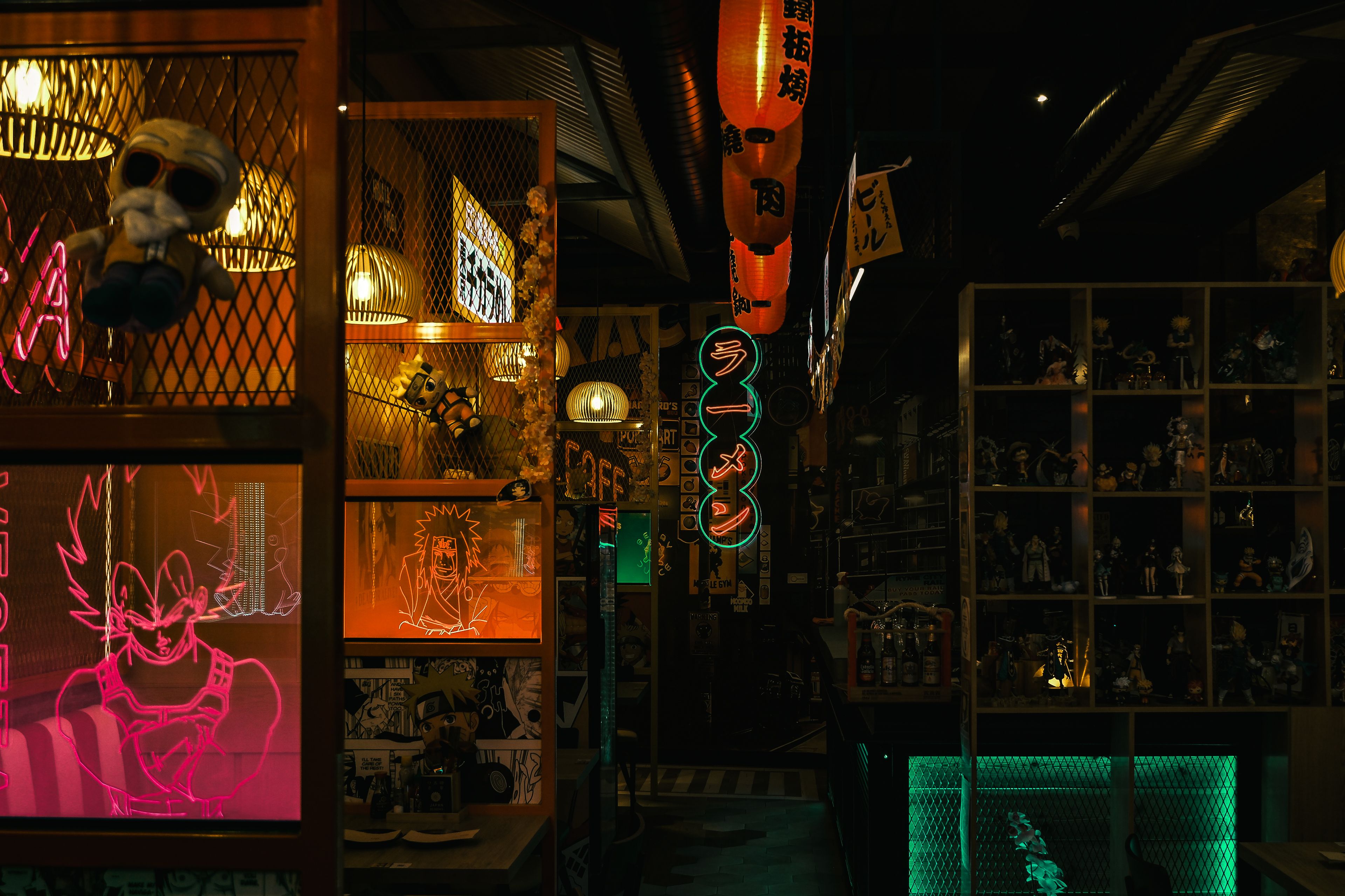 Futuristic Tokyo Restaurant with Neon Lights · Free Stock Photo