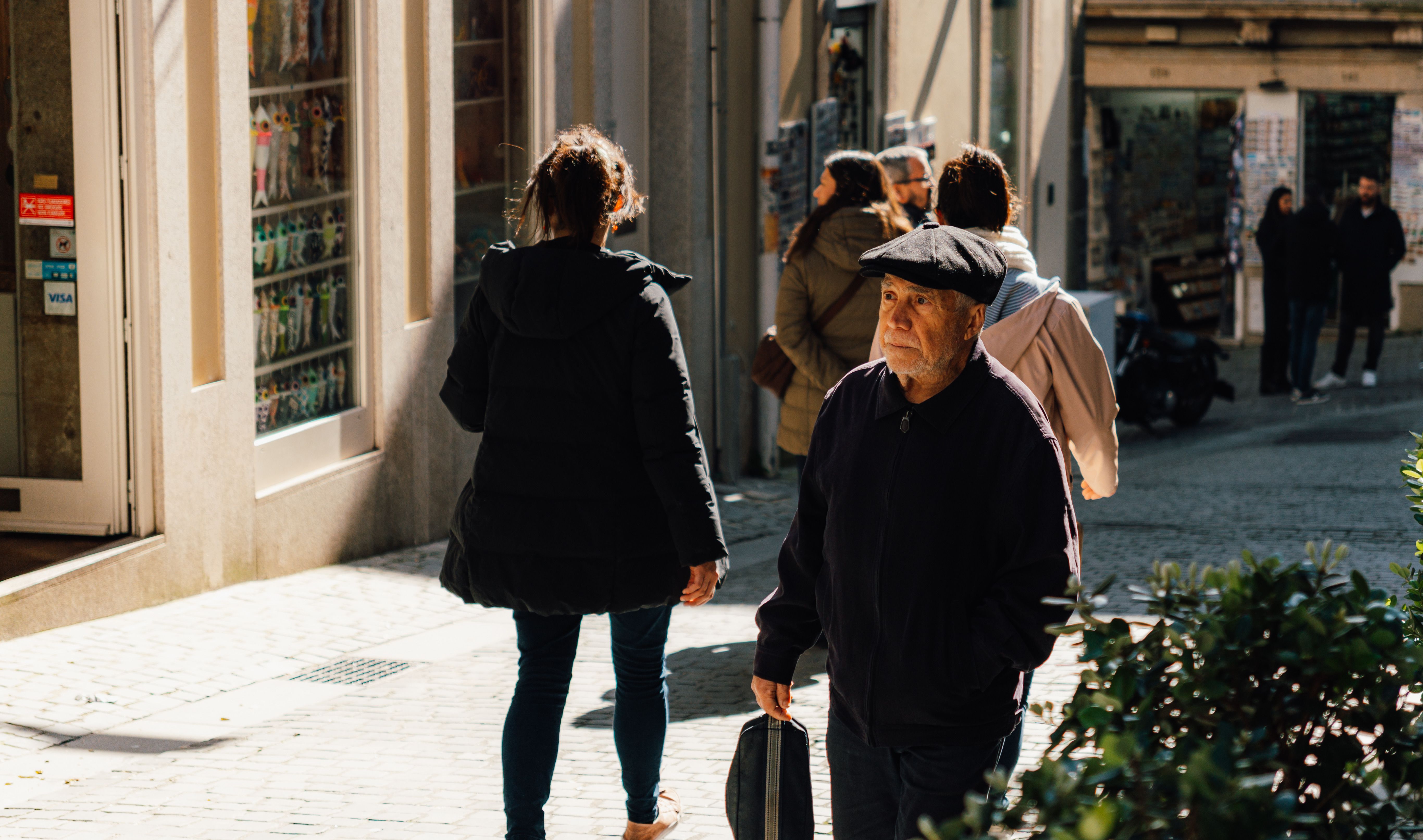 Busy Urban Street Scene with People Walking · Free Stock Photo