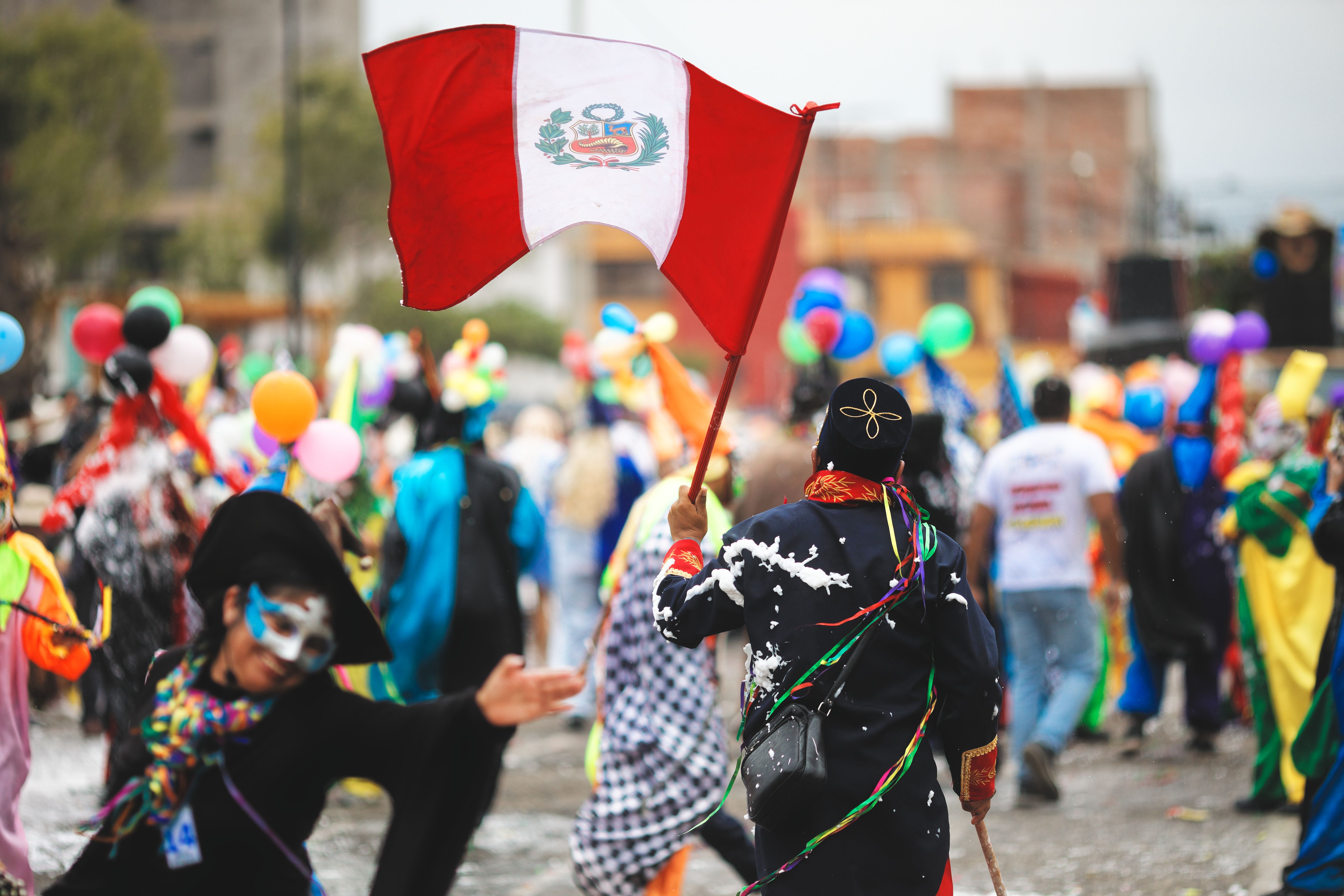 Vibrante Celebración Del Carnaval En Arequipa, Perú · Foto de stock ...