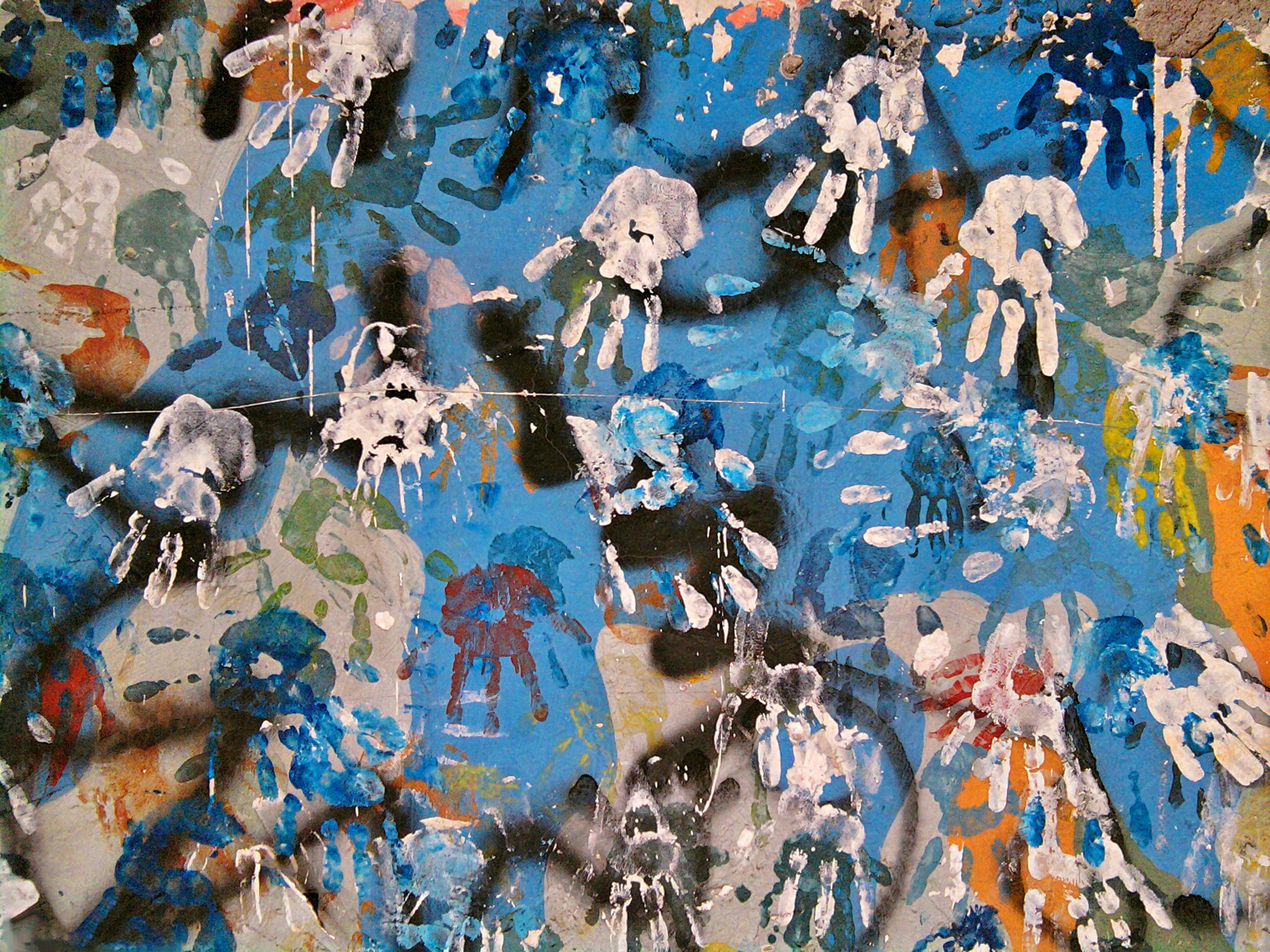 Colorful Handprint Street Art Mural · Free Stock Photo