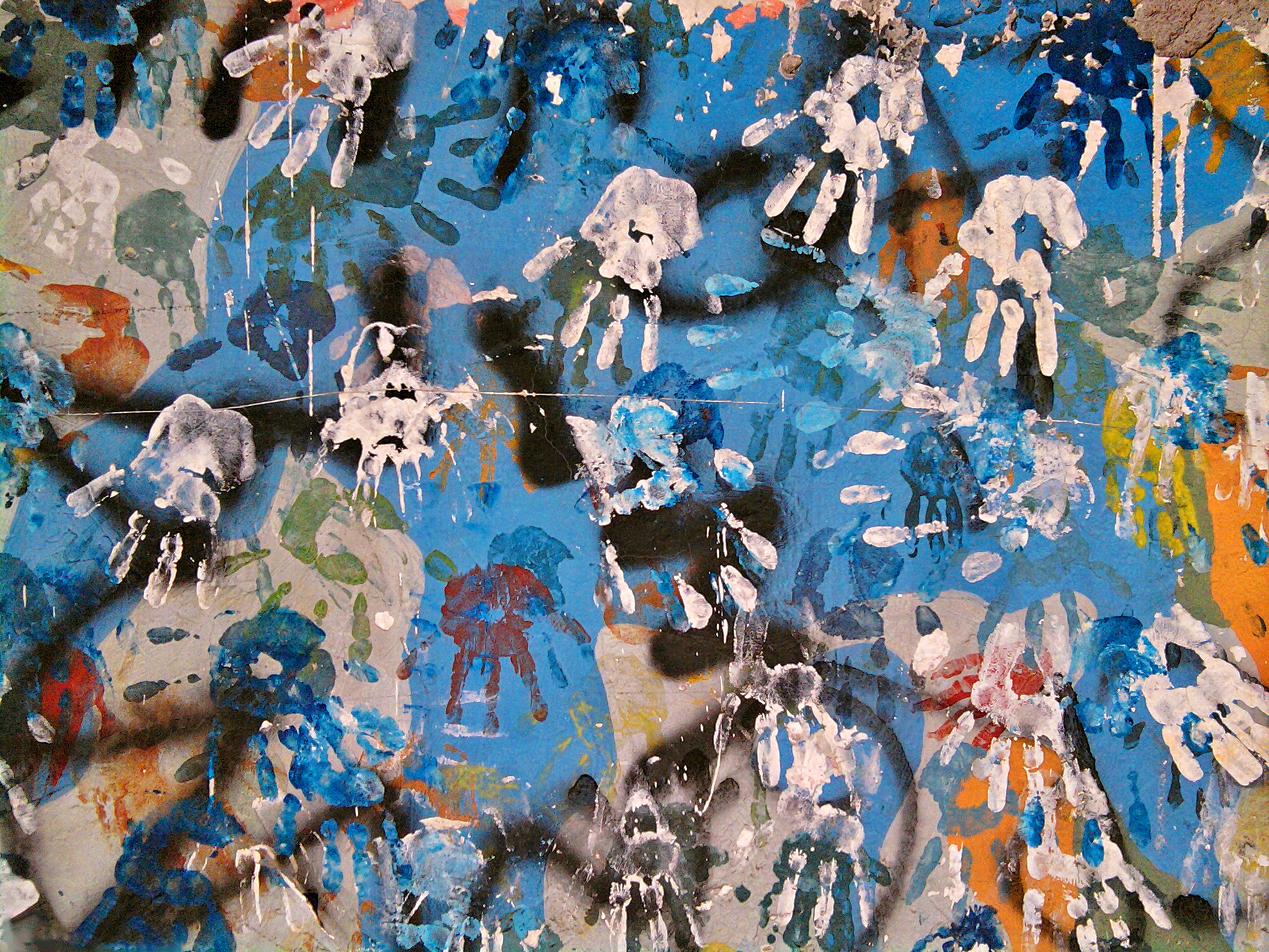 Colorful Handprint Street Art Mural · Free Stock Photo