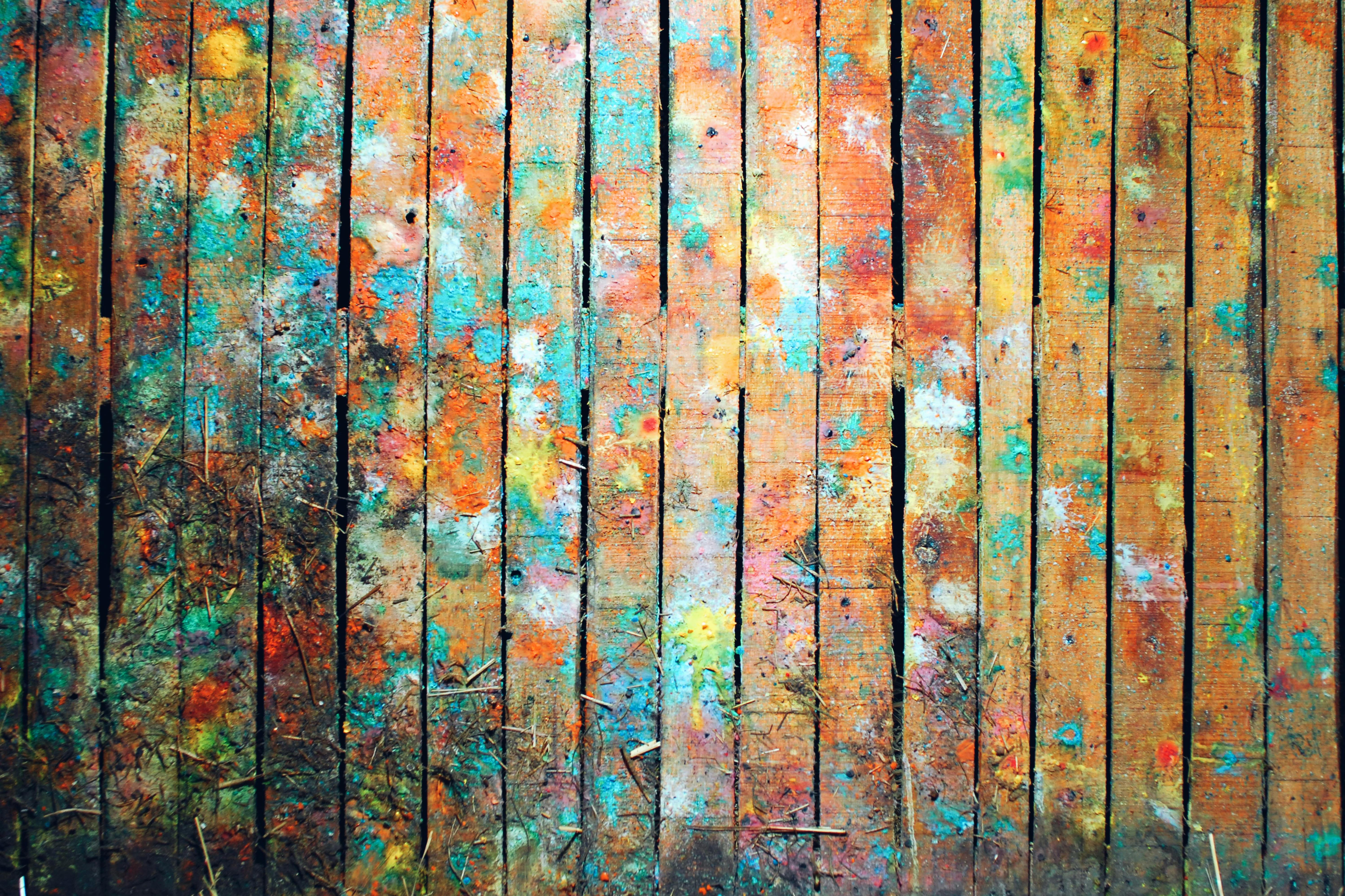 Colorful Painted Wooden Plank Texture · Free Stock Photo