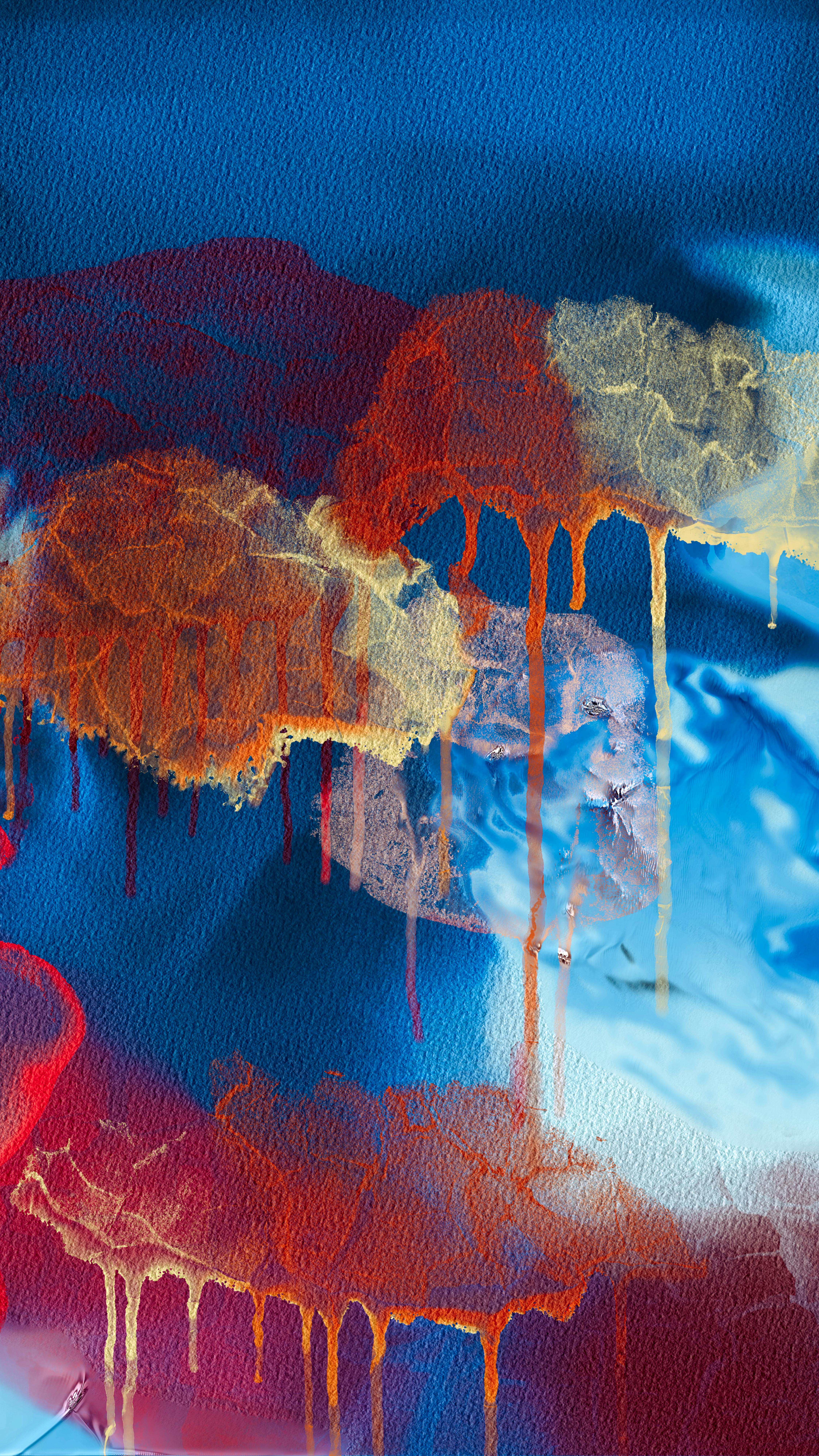 Colorful Abstract Drip Painting on Canvas · Free Stock Photo