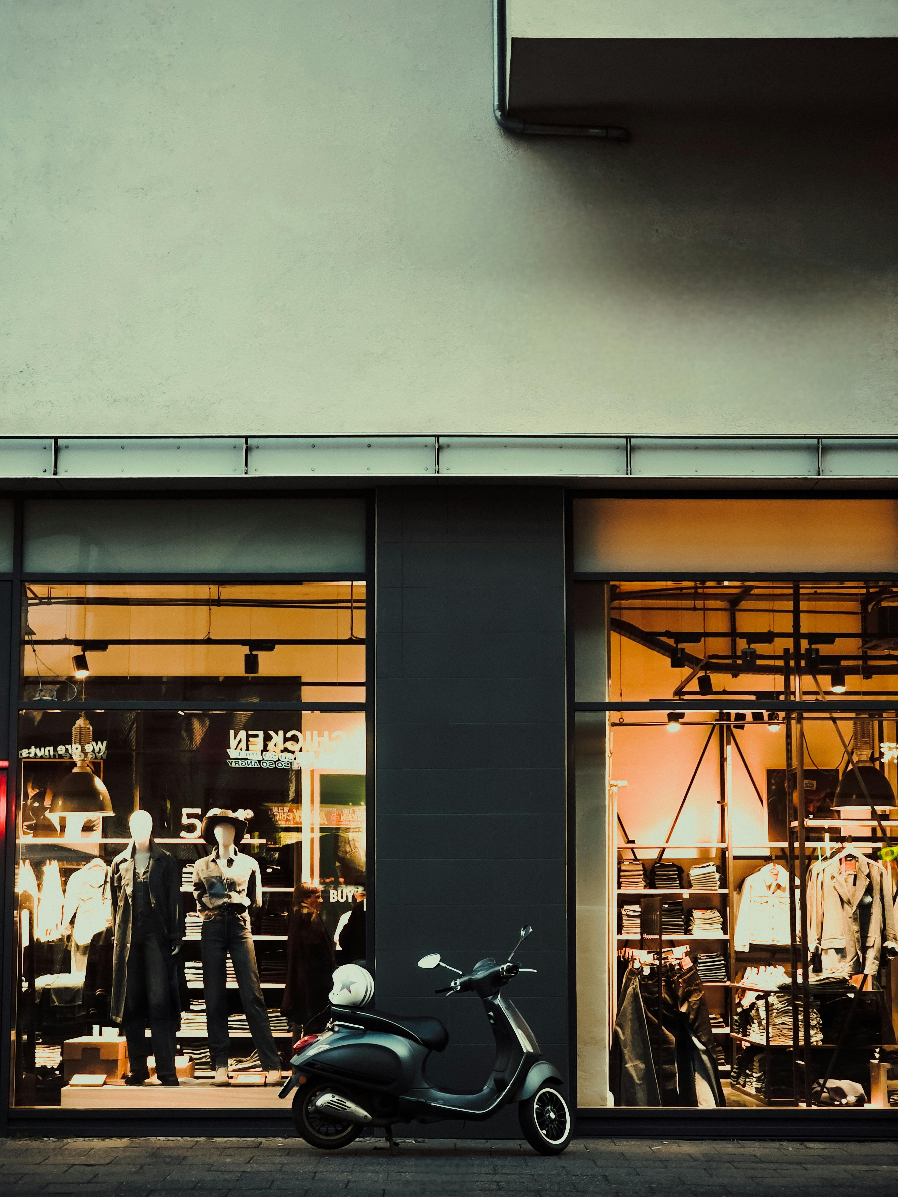 Trendy Berlin Storefront with Scooter · Free Stock Photo