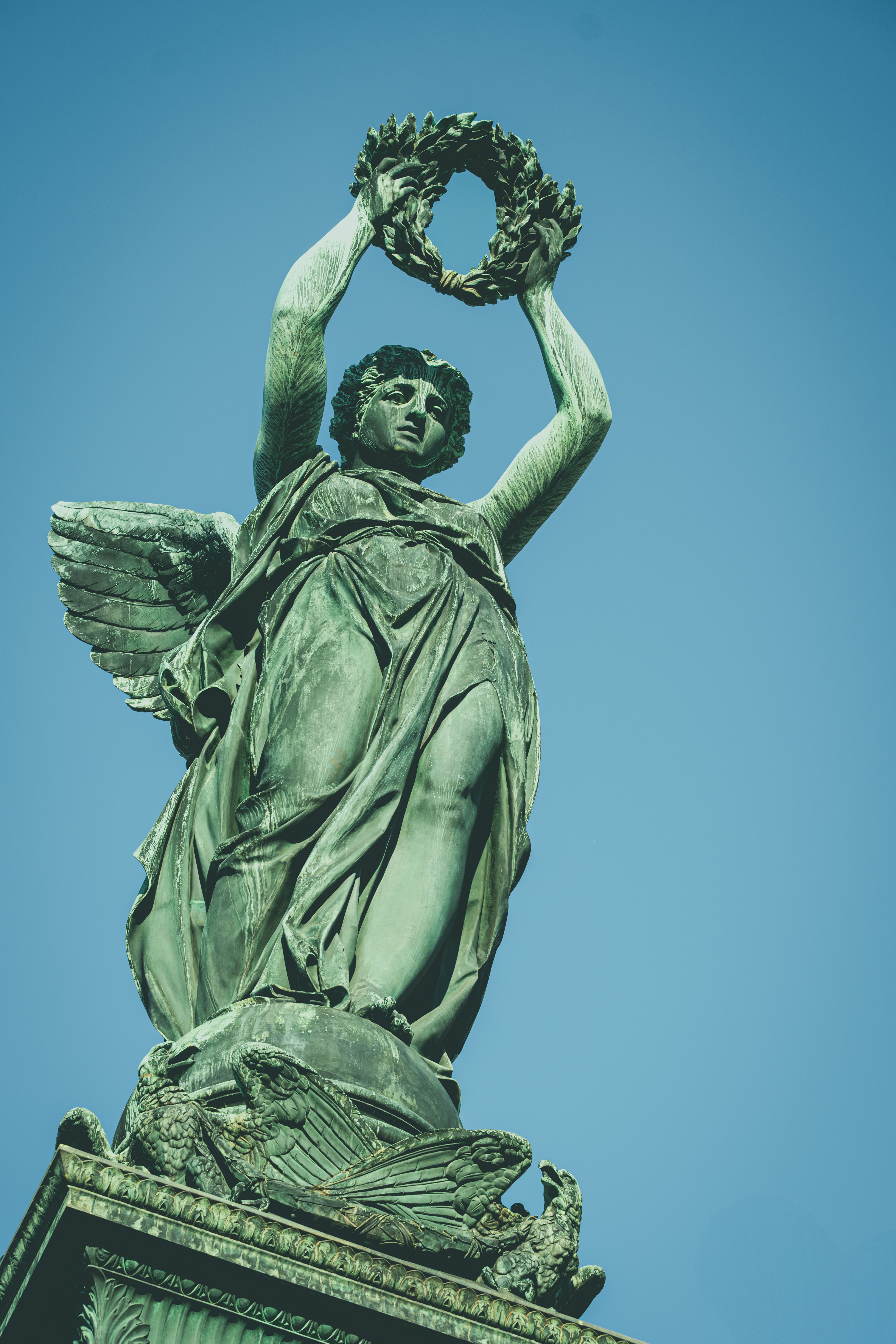 Bronze Victory Goddess Statue in Freiburg · Free Stock Photo
