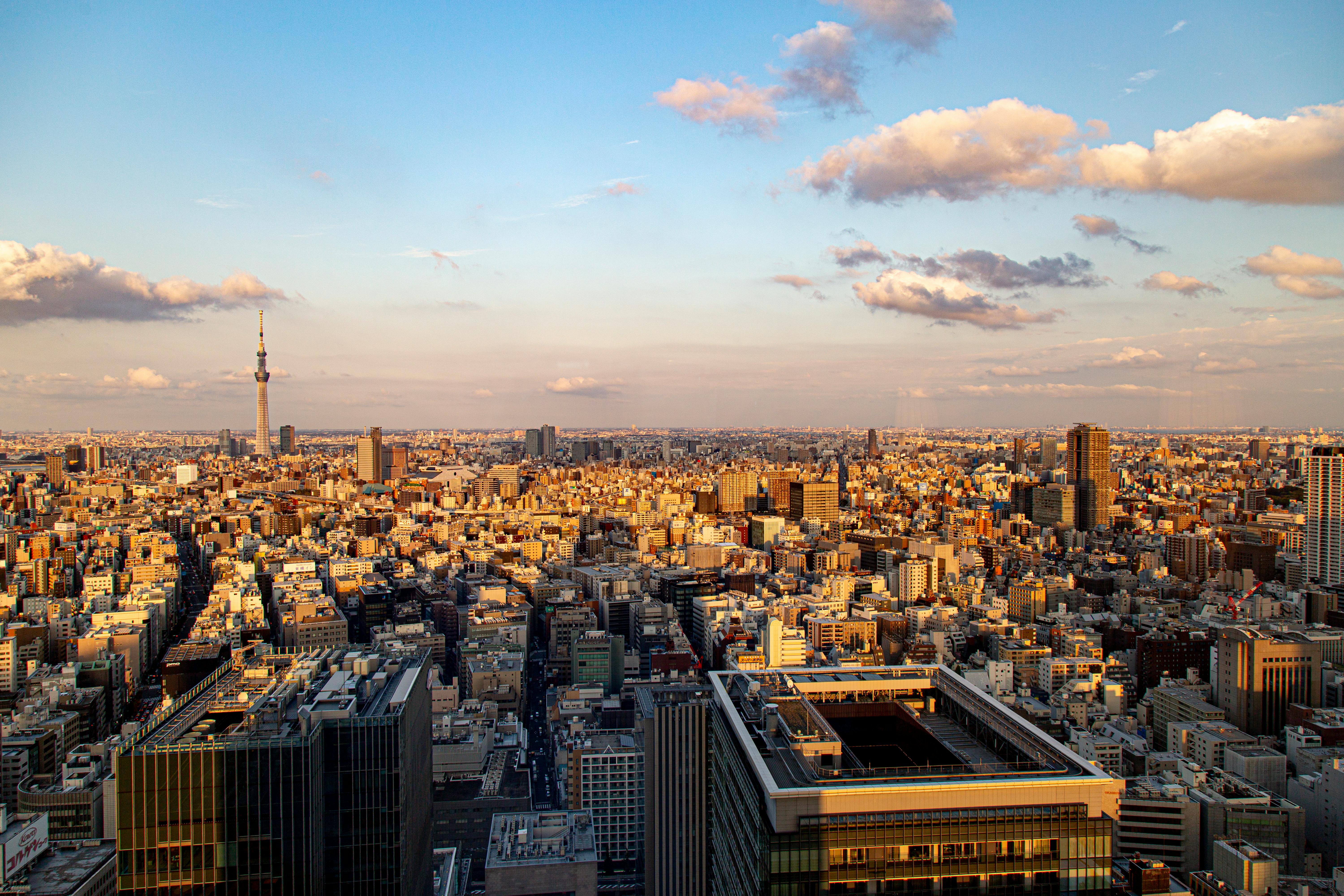 Tokyo Cityscape with Skytree at Sunset · Free Stock Photo