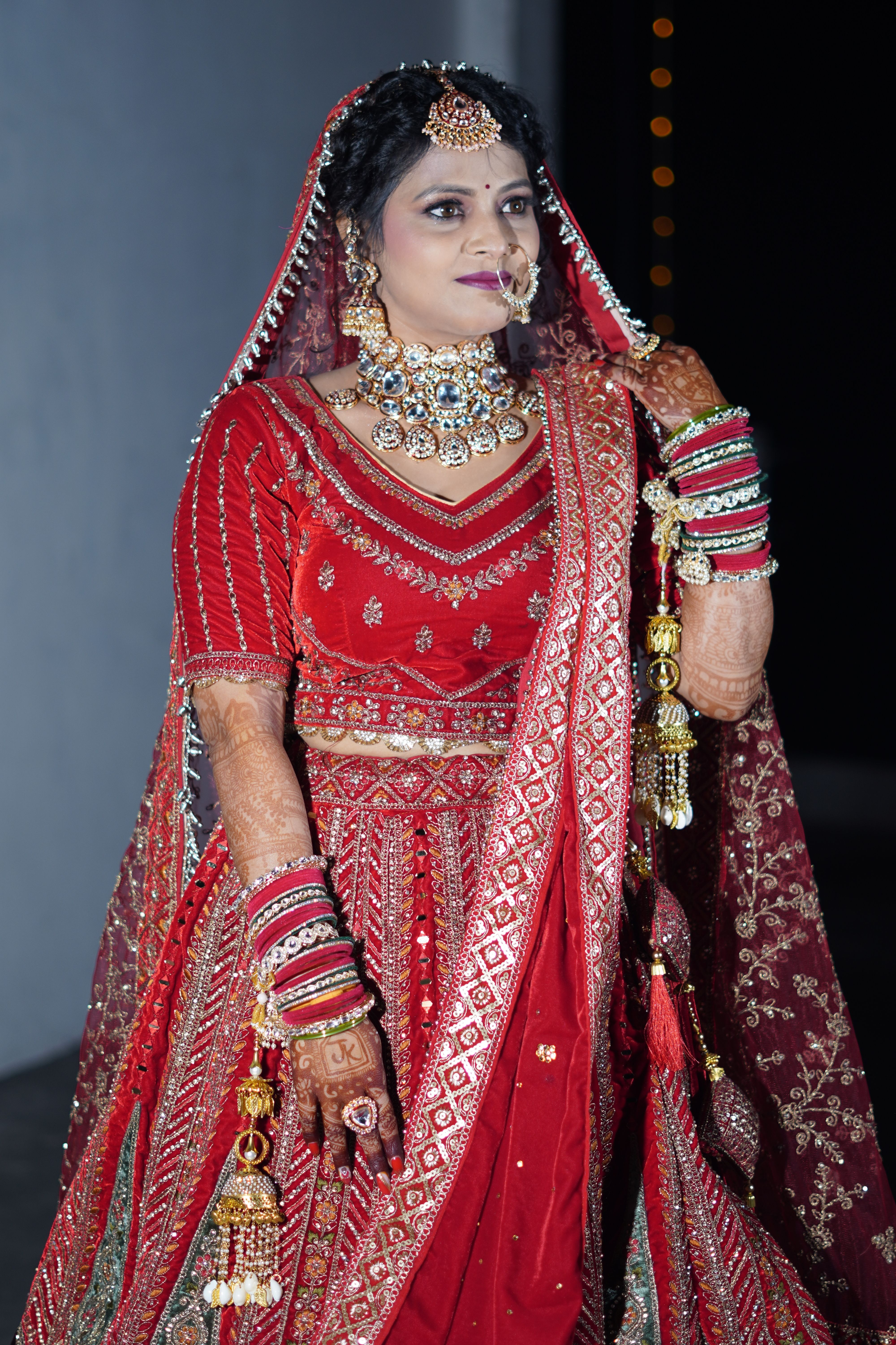 Indian Bride in Traditional Red Bridal Attire · Free Stock Photo