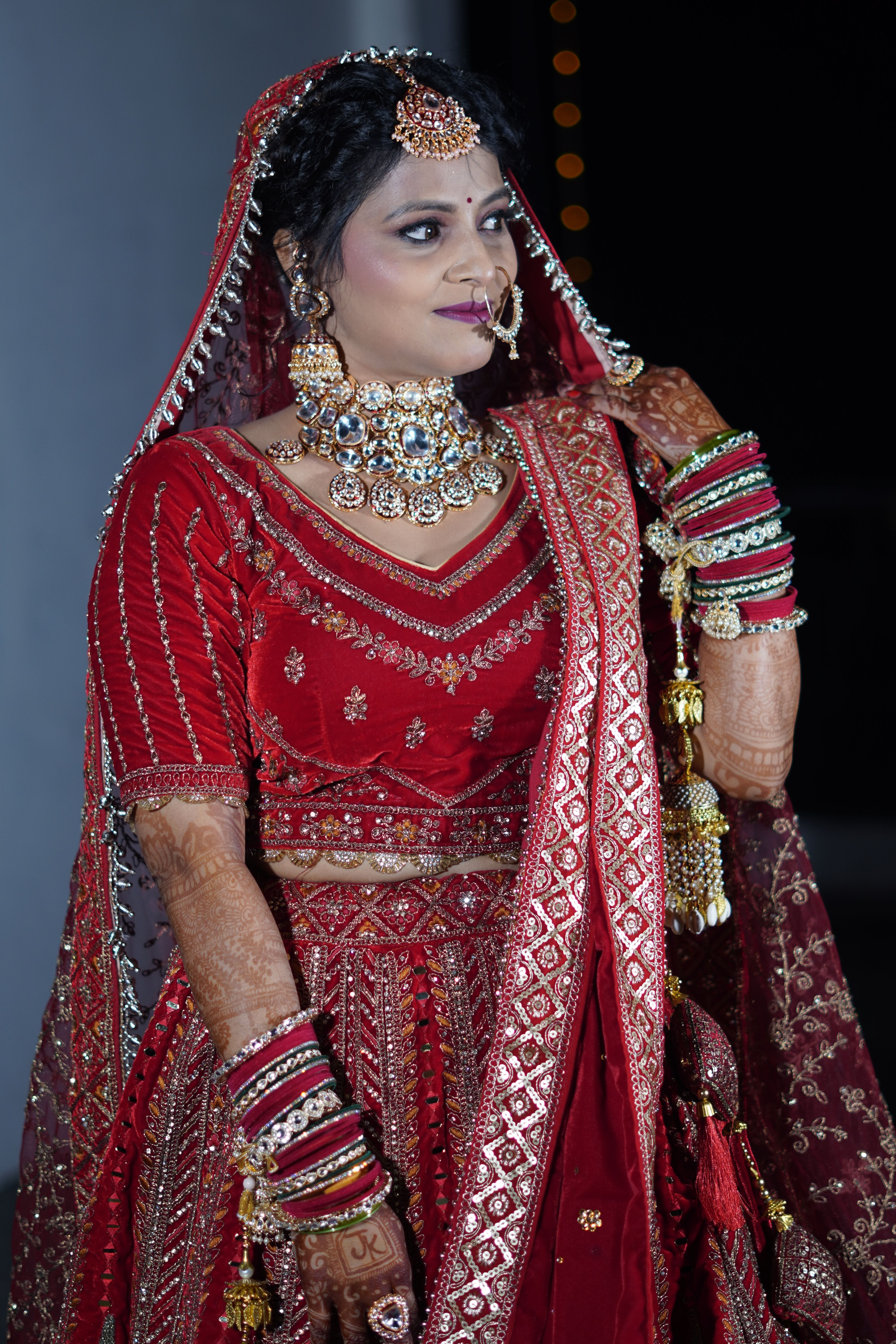 Indian Bride in Traditional Red Bridal Attire · Free Stock Photo