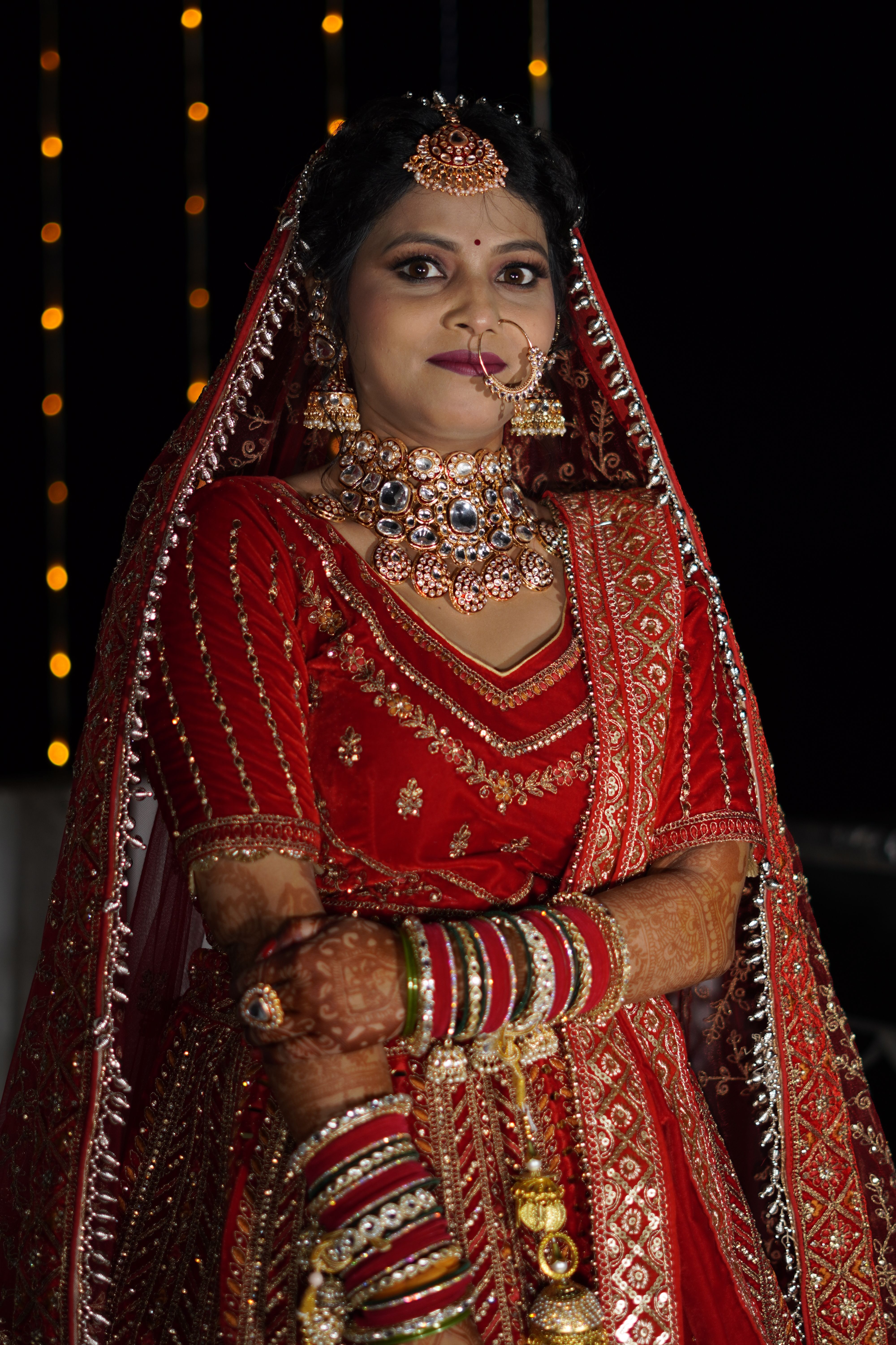 Elegant Indian Bride in Red Traditional Attire · Free Stock Photo