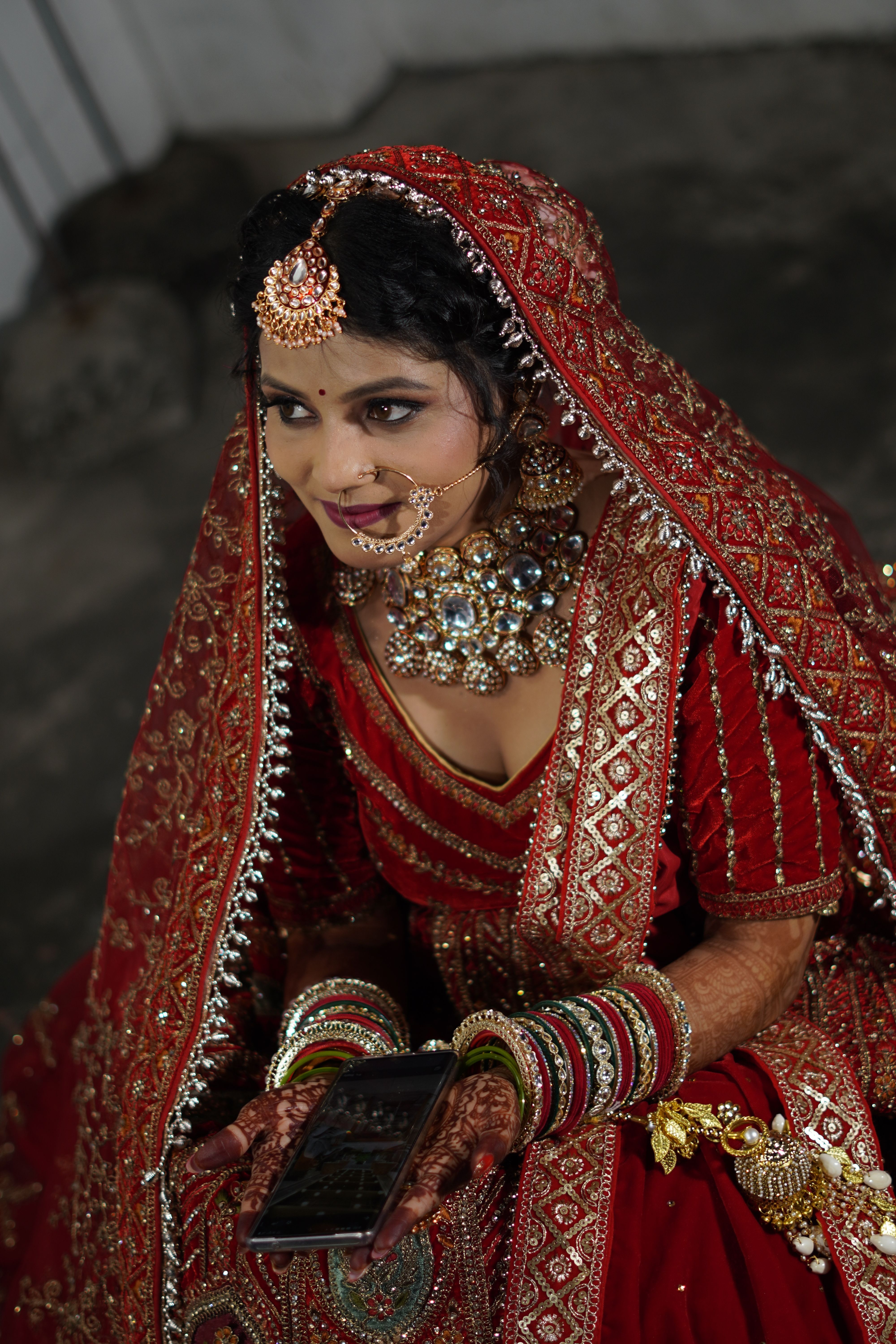 Elegant Indian Bride in Traditional Attire · Free Stock Photo