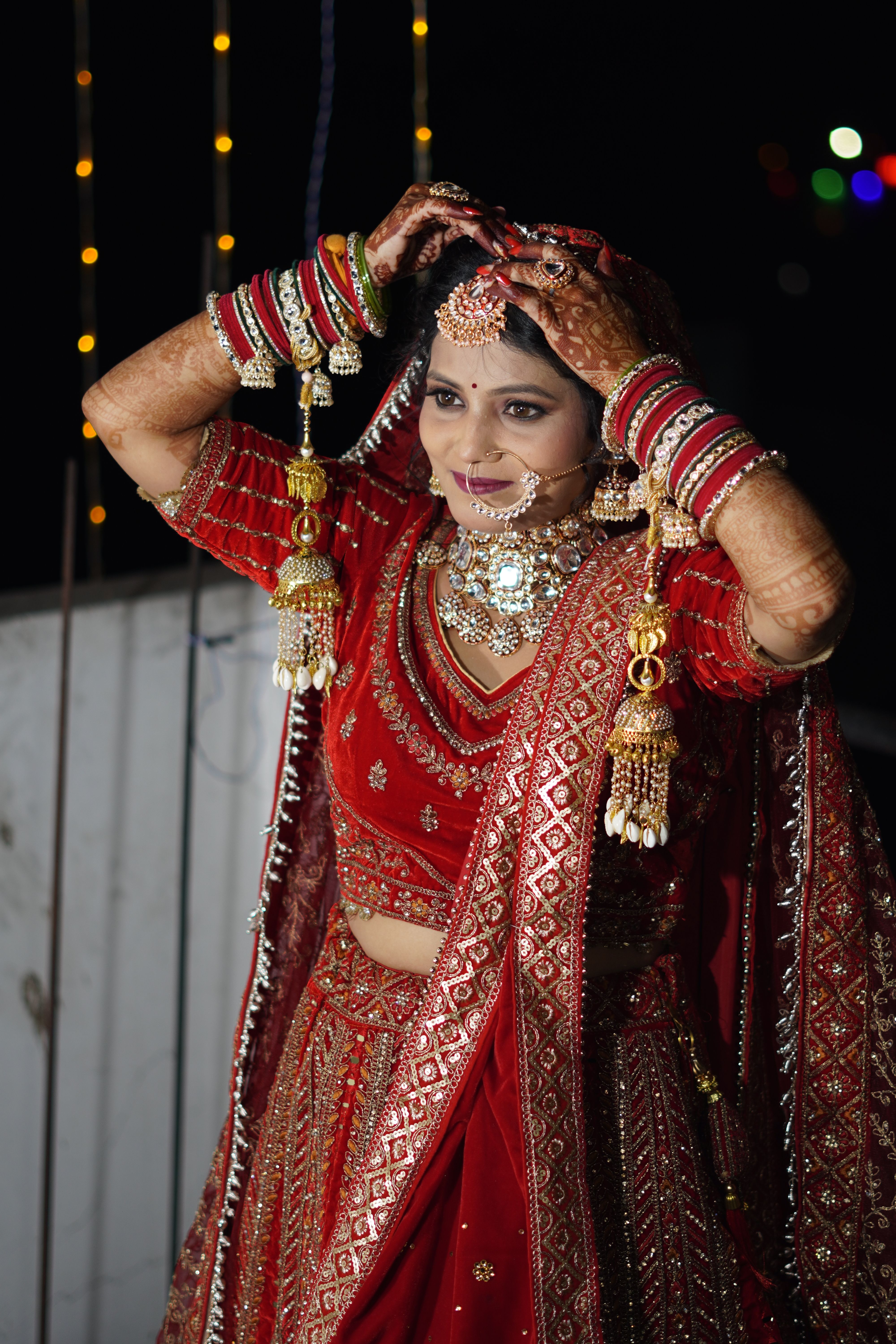 Indian Bride in Traditional Red Bridal Attire · Free Stock Photo