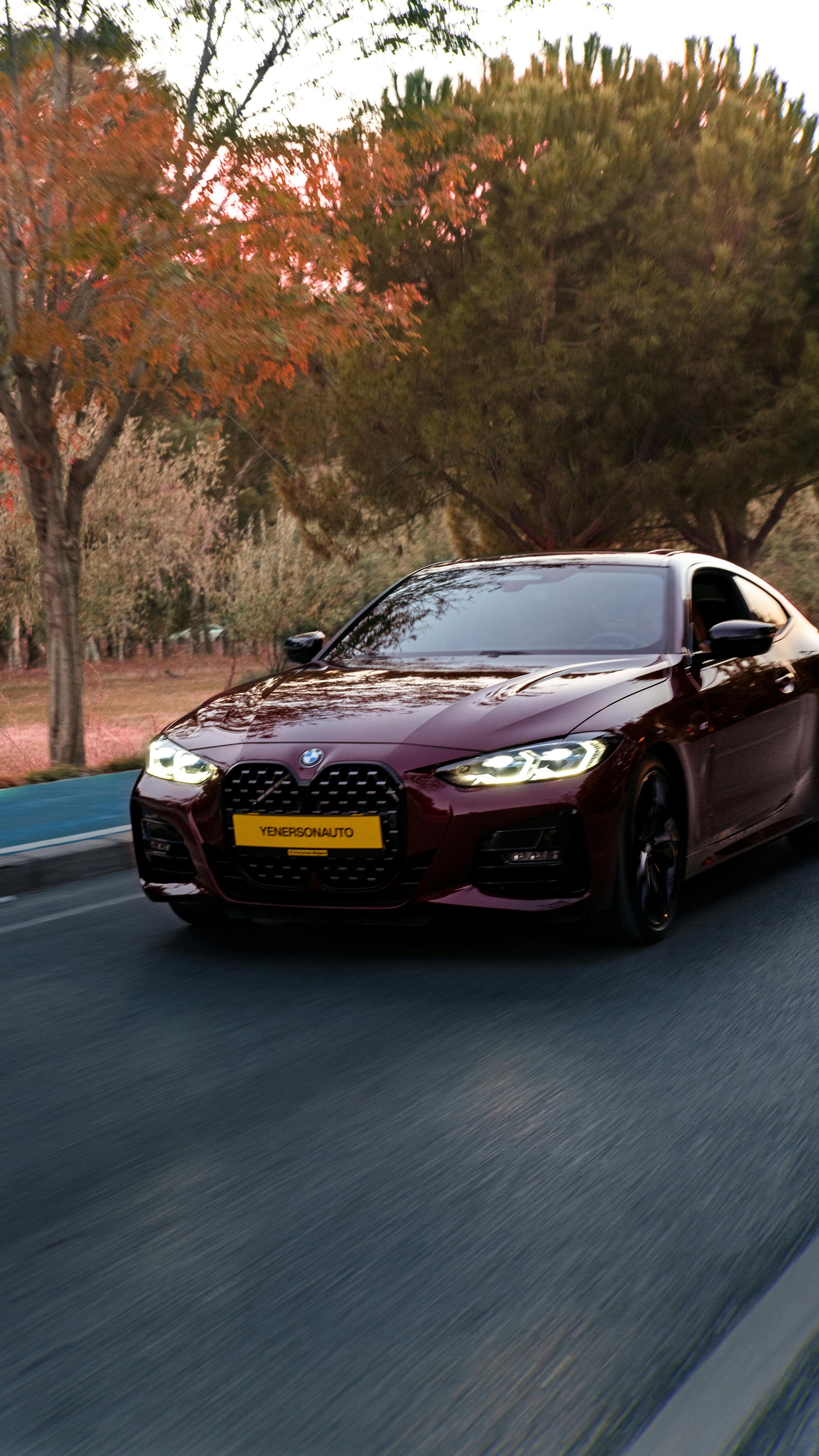 Luxury BMW Car Driving on Scenic İzmir Road · Free Stock Photo