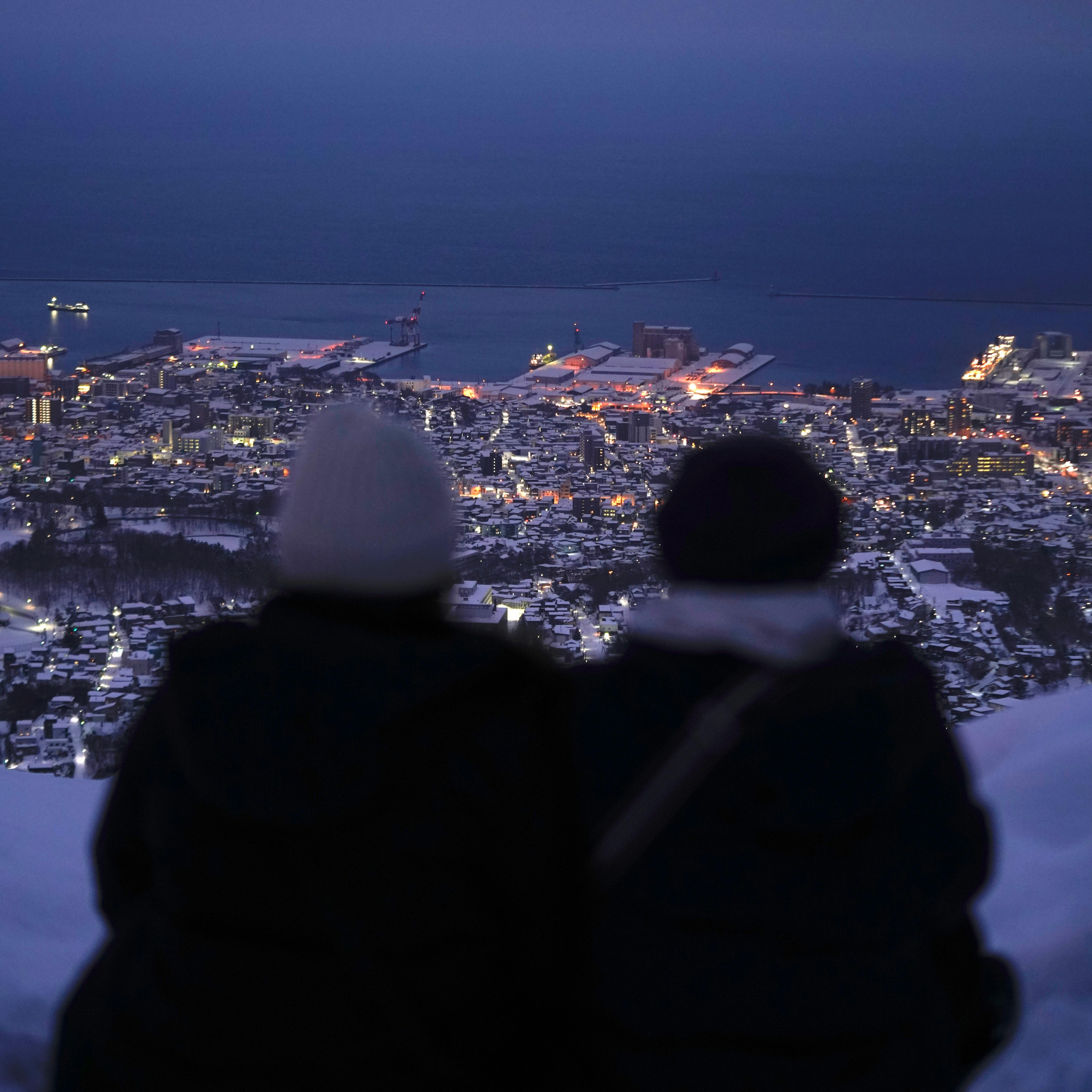 Romantic Winter Night View Over City · Free Stock Photo