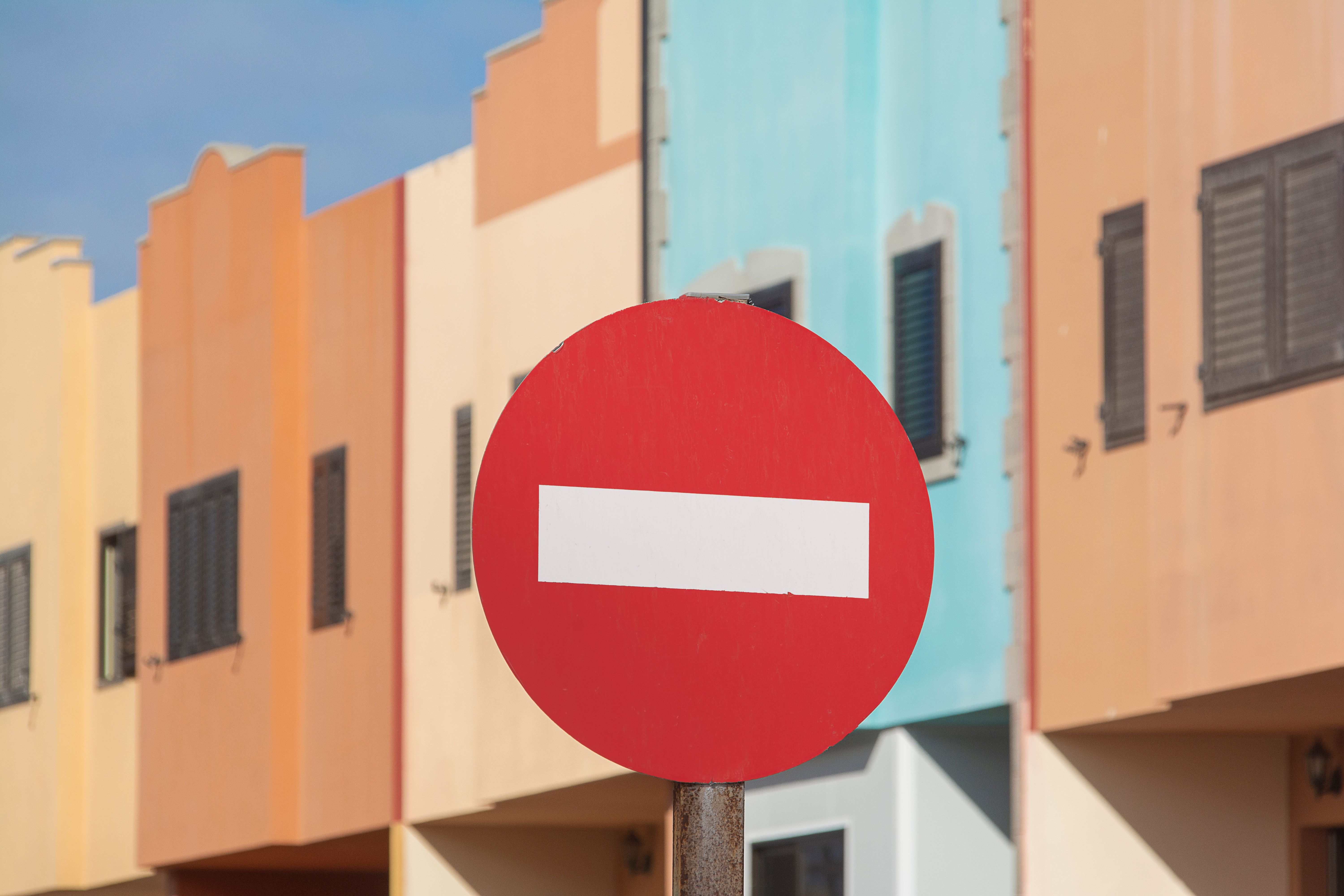 Colorful Facades with No Entry Sign · Free Stock Photo