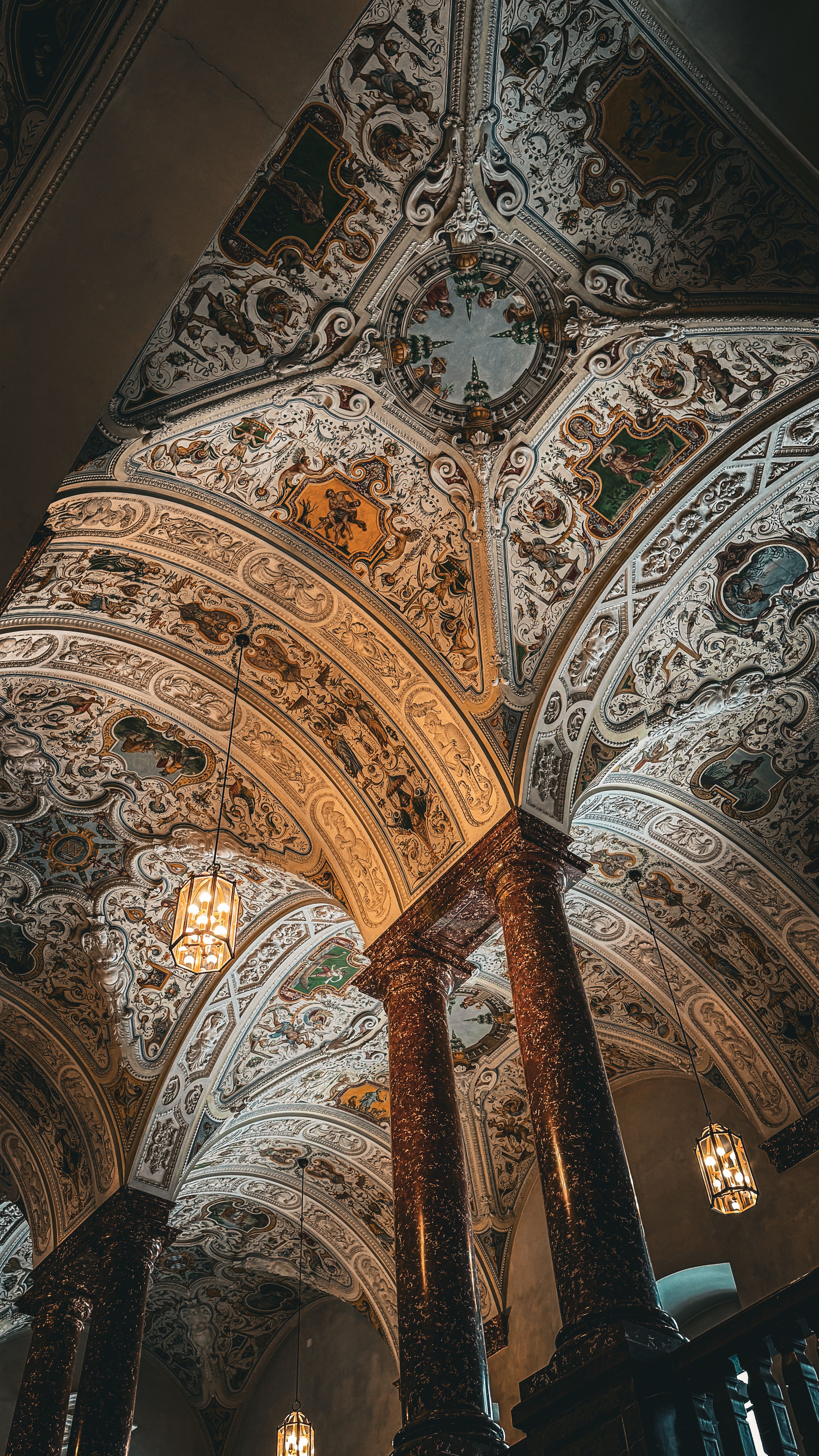 Intricate Baroque Ceiling with Ornate Details · Free Stock Photo