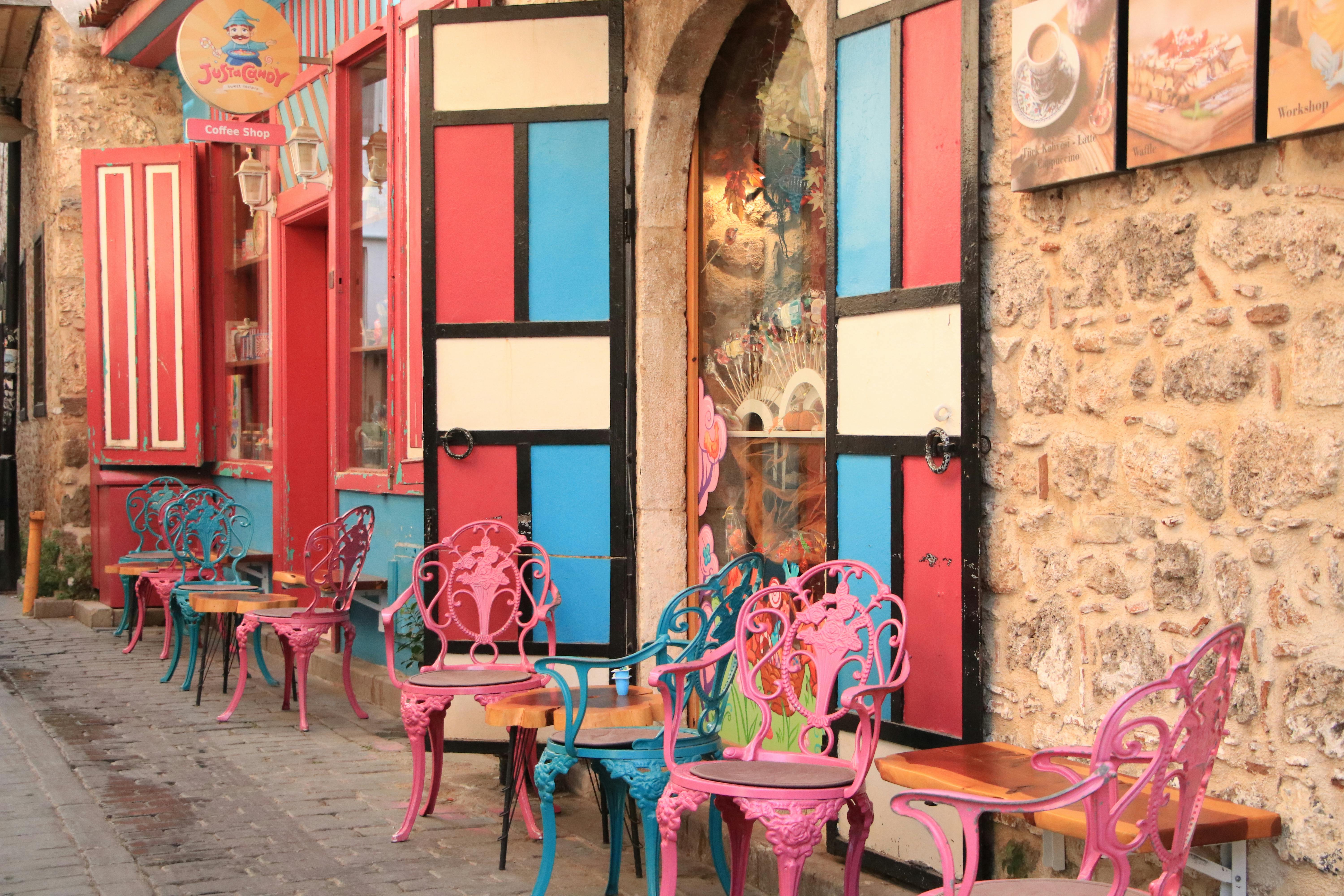 Colorful Cafeteria Chairs in Antalya, Türkiye · Free Stock Photo
