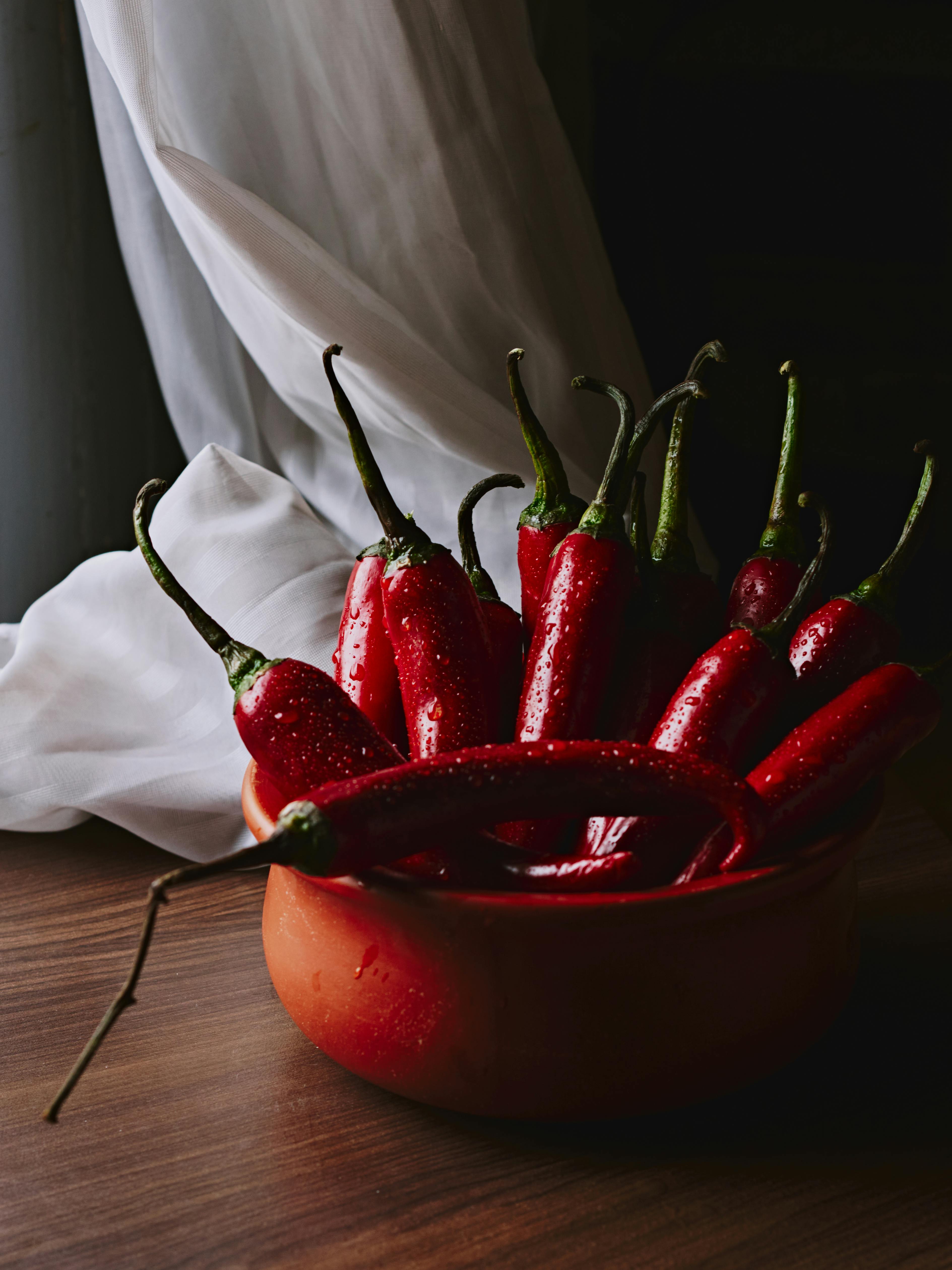 Fresh Red Chili Peppers in a Bowl in Egypt · Free Stock Photo