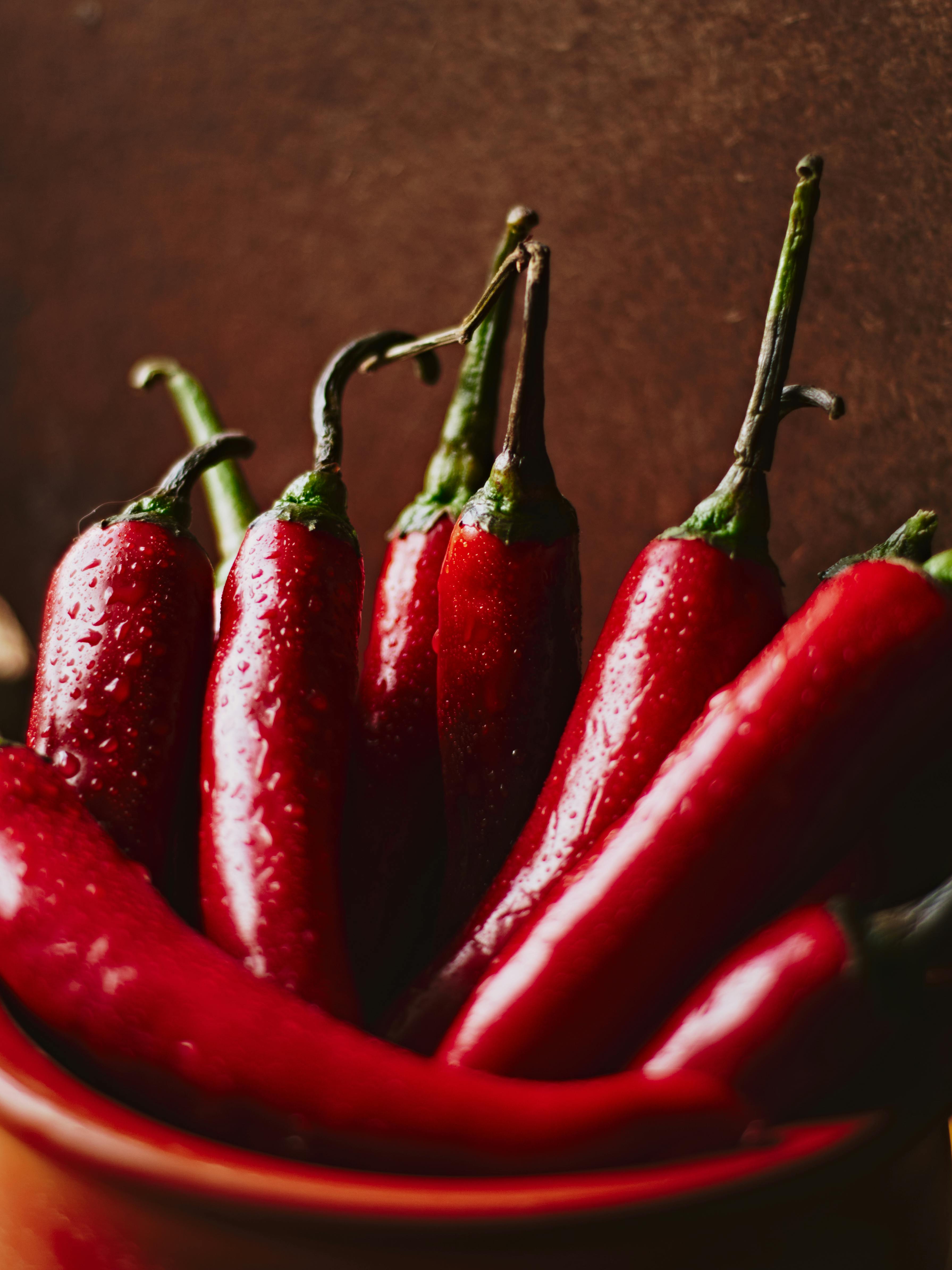 Fresh Red Chili Peppers in a Bowl · Free Stock Photo
