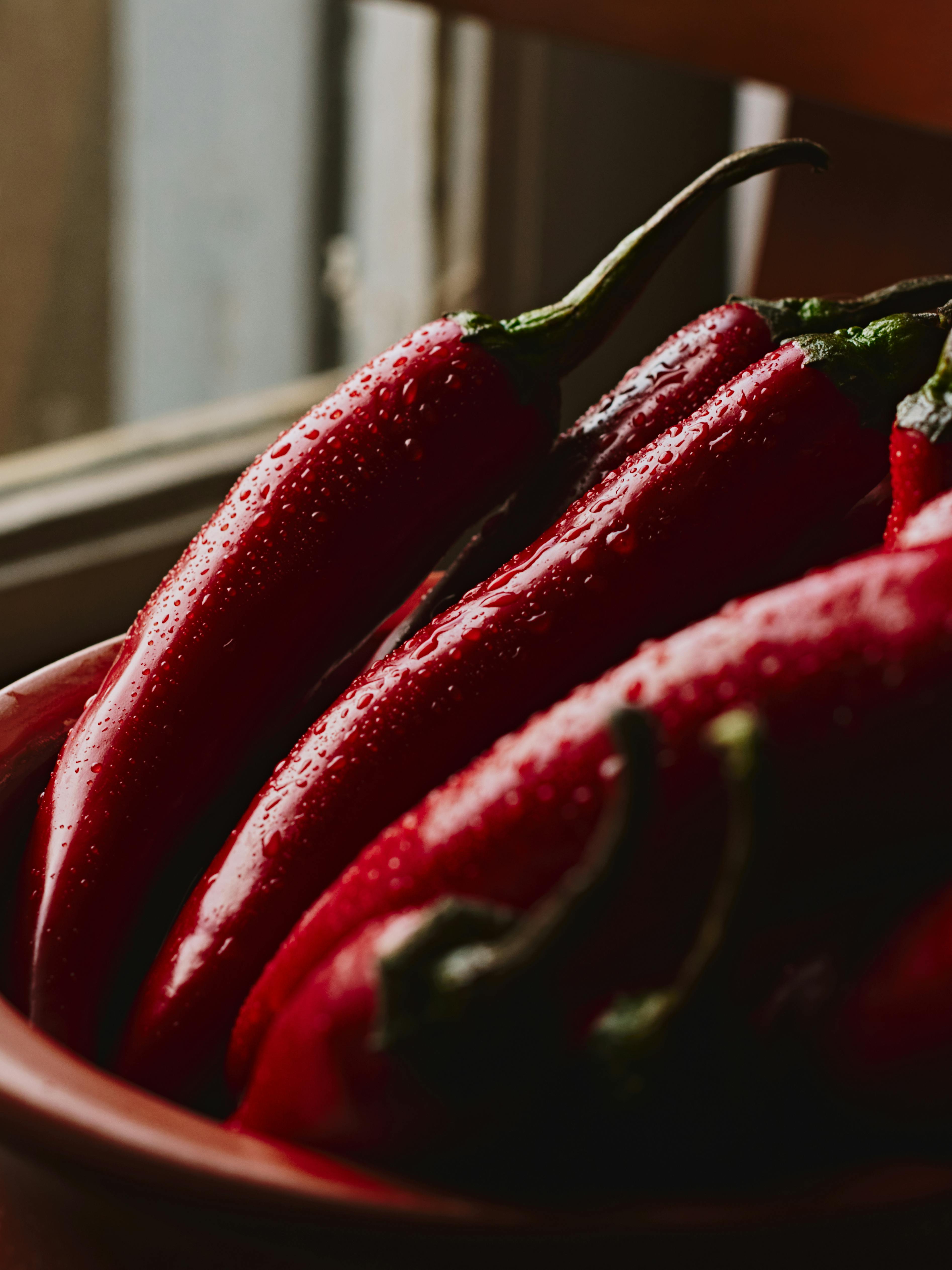 Fresh Red Chili Peppers in a Bowl · Free Stock Photo