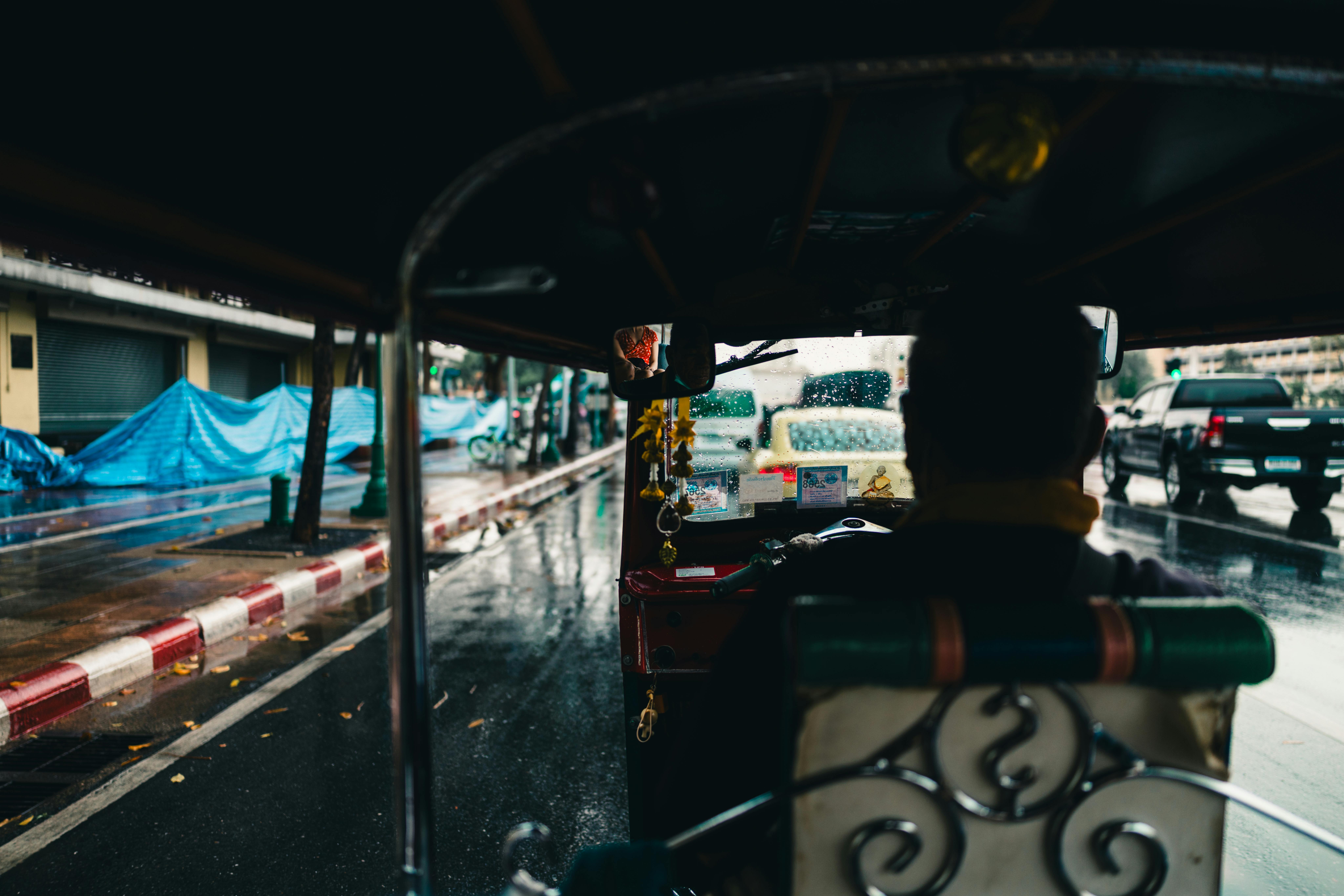 Tuk-Tuk Ride Through Rainy Bangkok Streets · Free Stock Photo