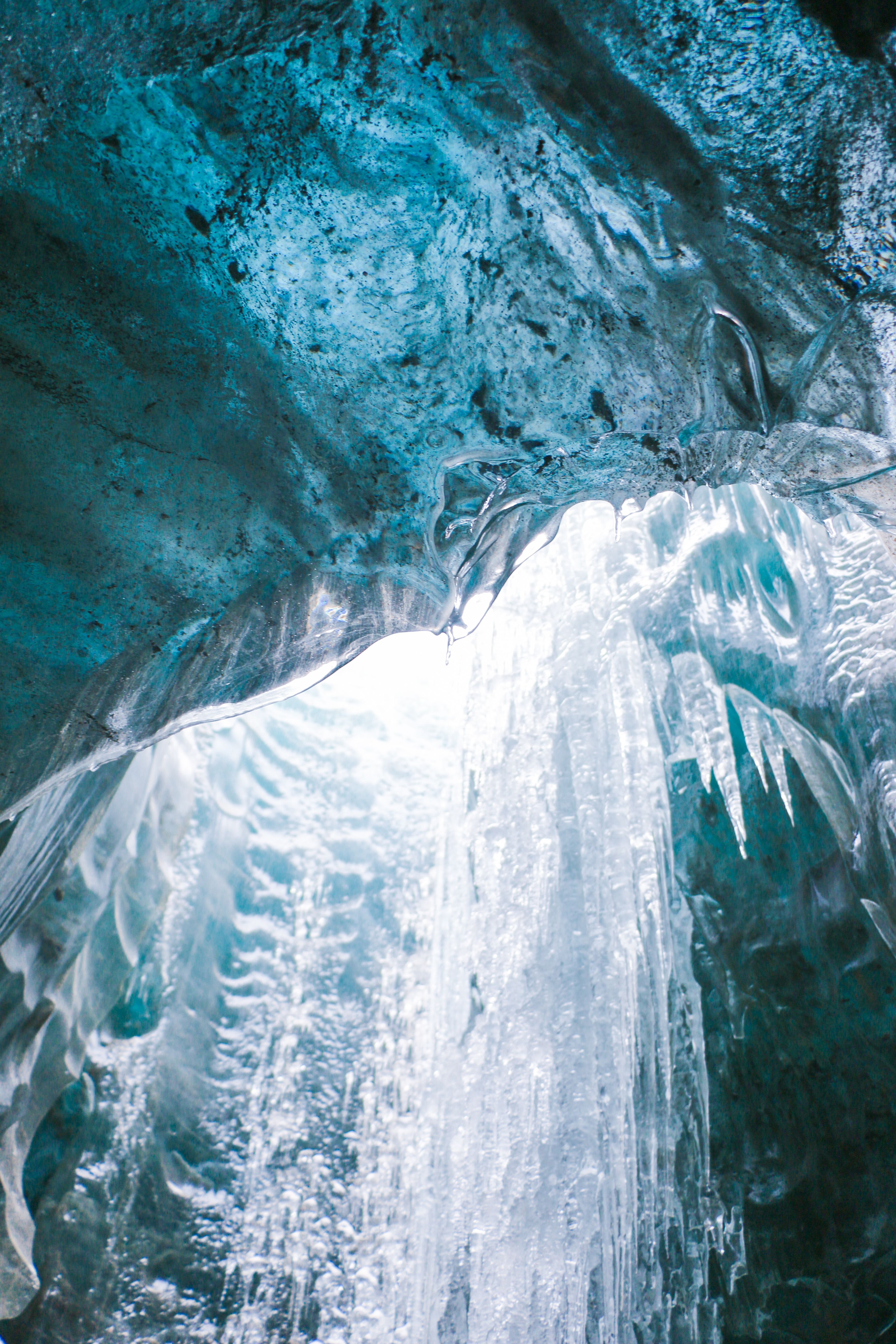 Stunning Ice Cave Formation with Light · Free Stock Photo