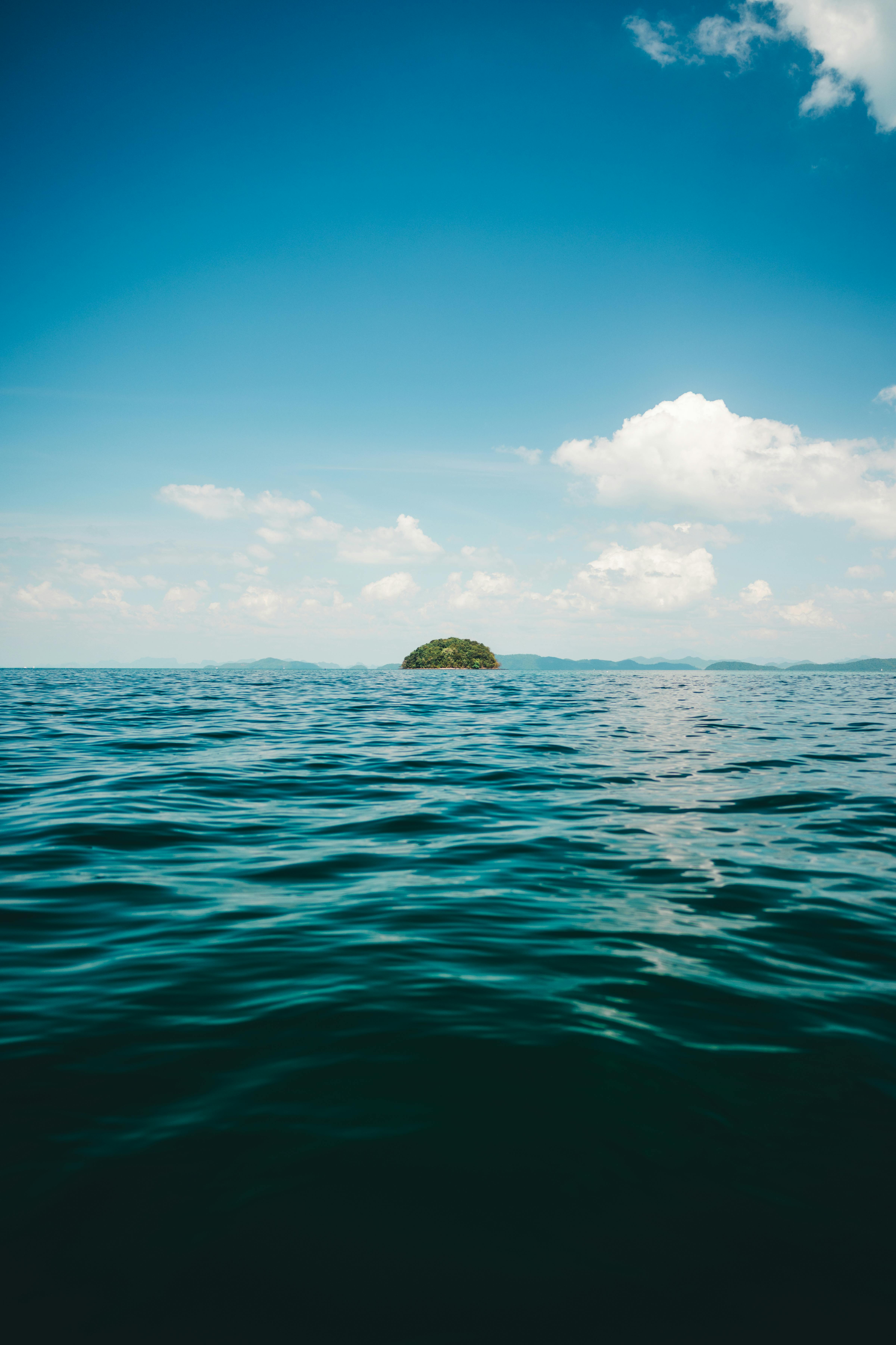 Peaceful Ocean View with Distant Island, Phuket · Free Stock Photo