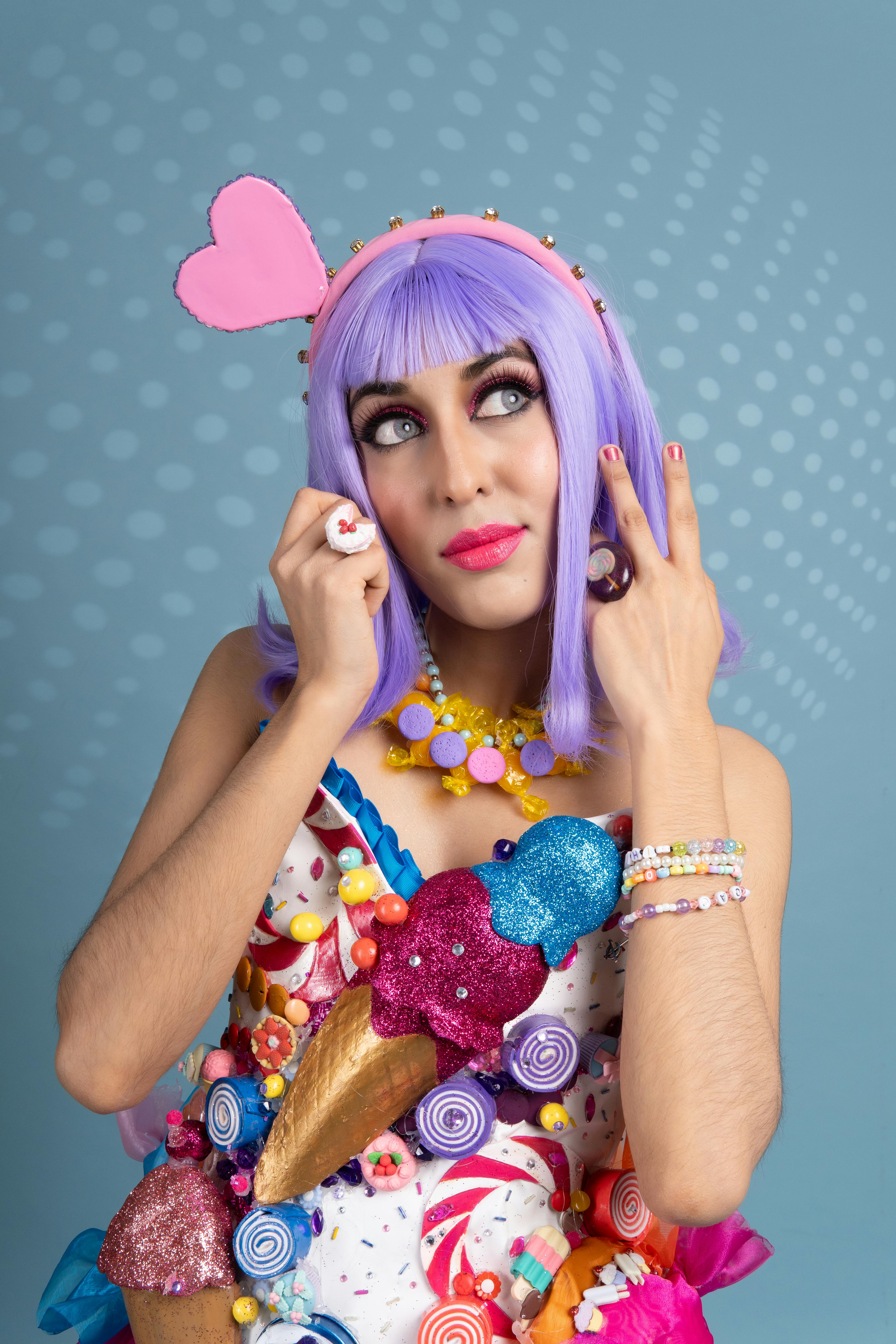 Colorful Cosplay Portrait with Candy Theme · Free Stock Photo