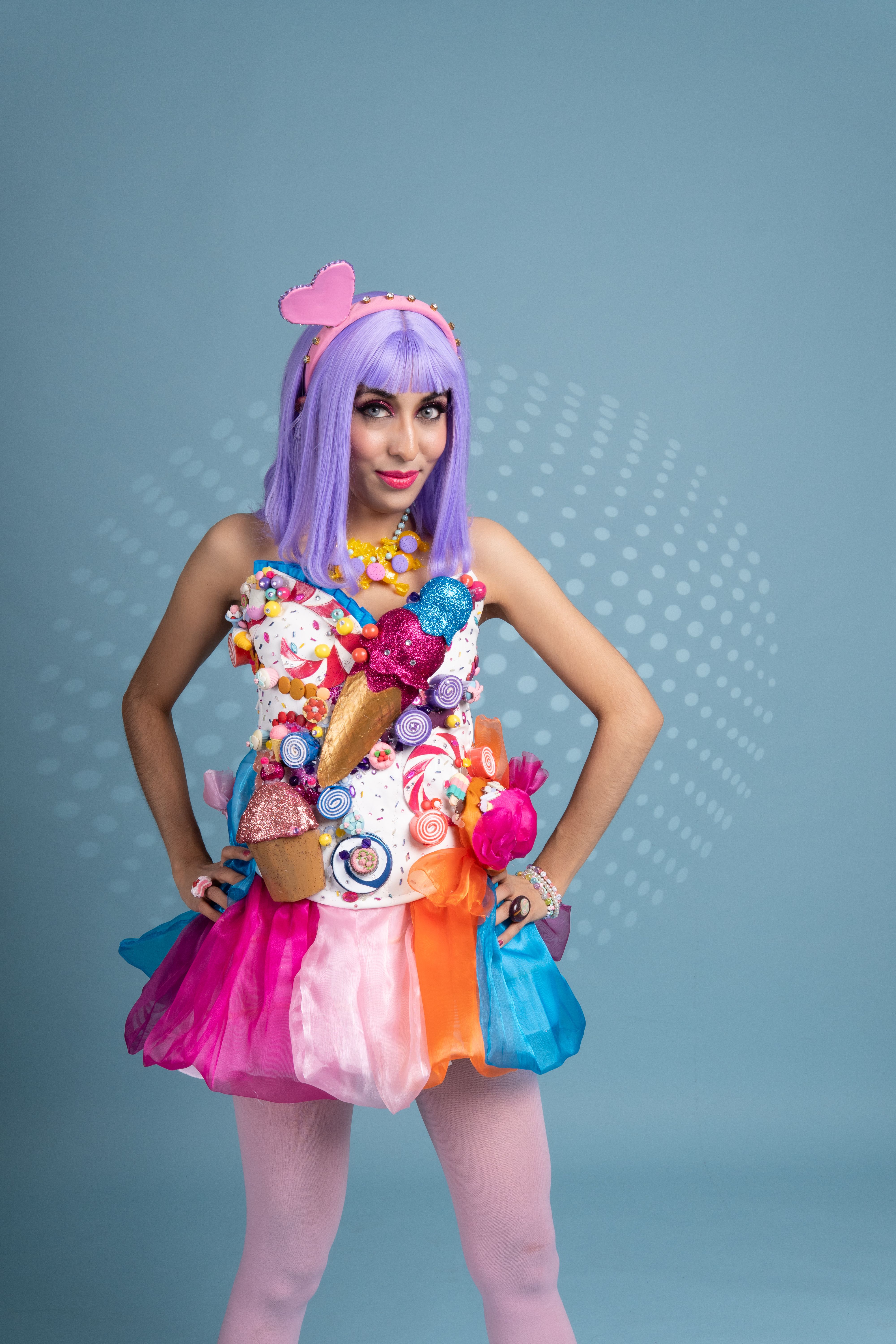 Vibrant Cosplay Costume with Candy Theme · Free Stock Photo