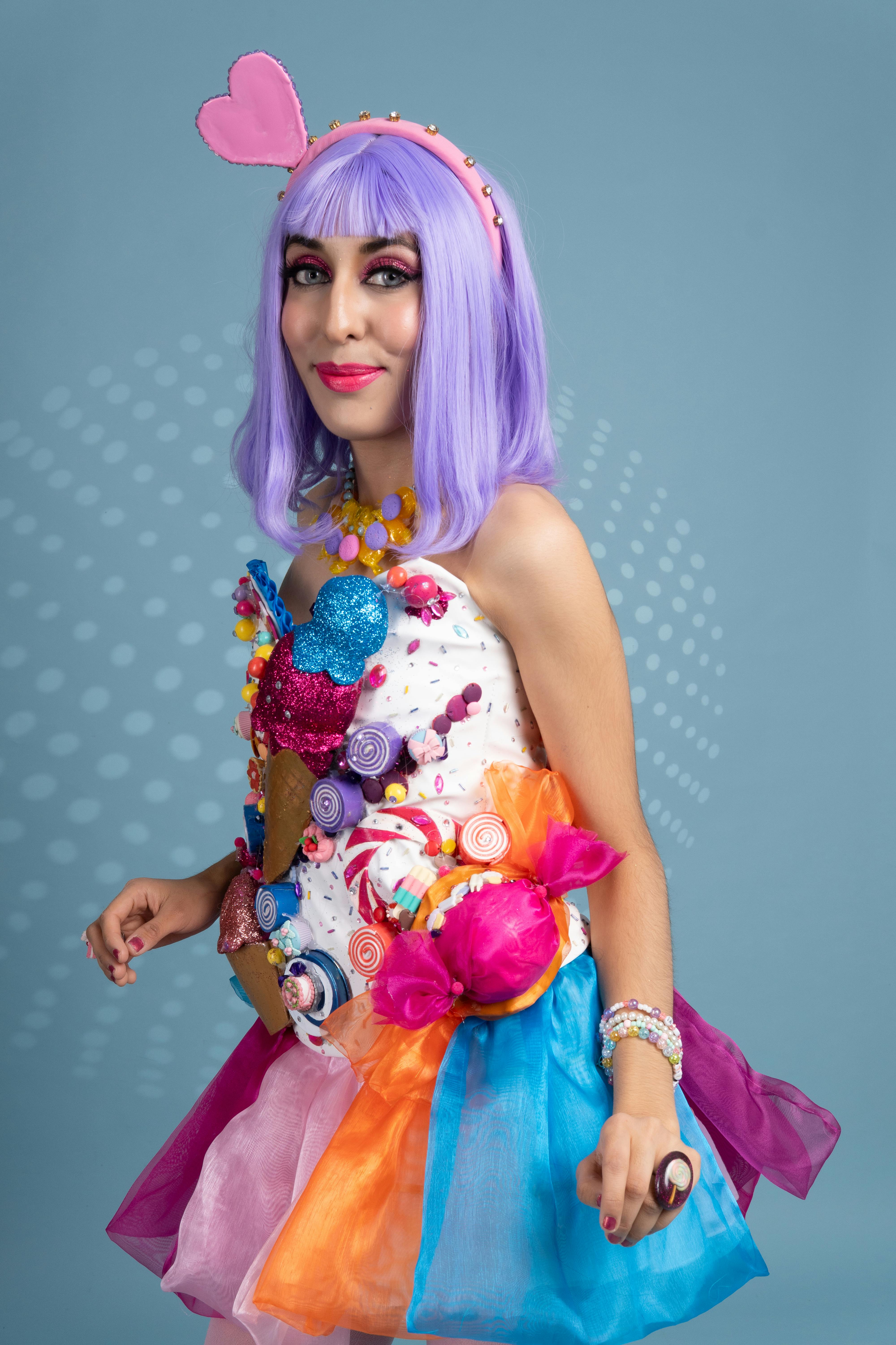 Colorful Cosplay Portrait with Purple Wig · Free Stock Photo