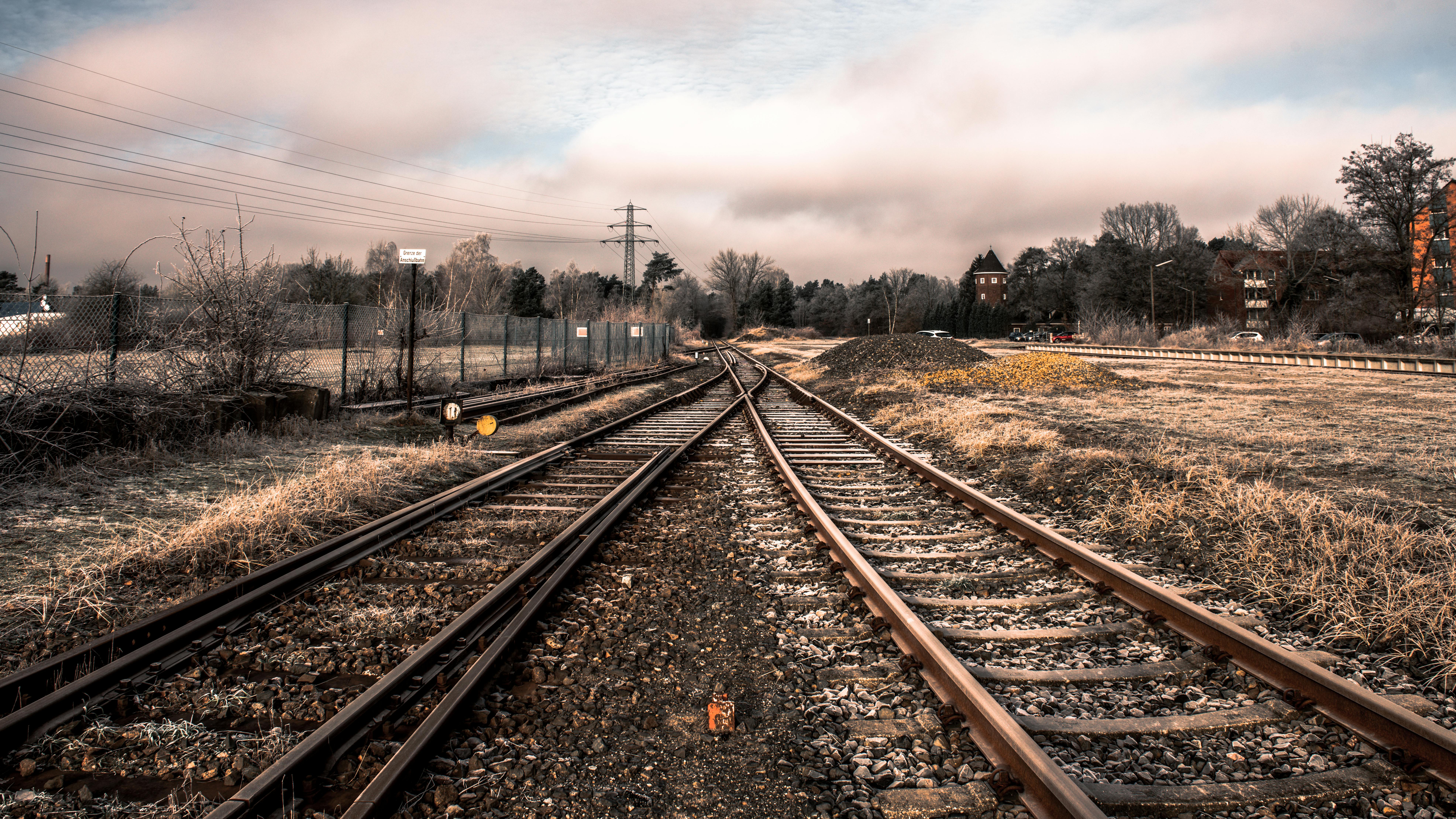 Rustic Railway Tracks in Frosty German Countryside · Free Stock Photo