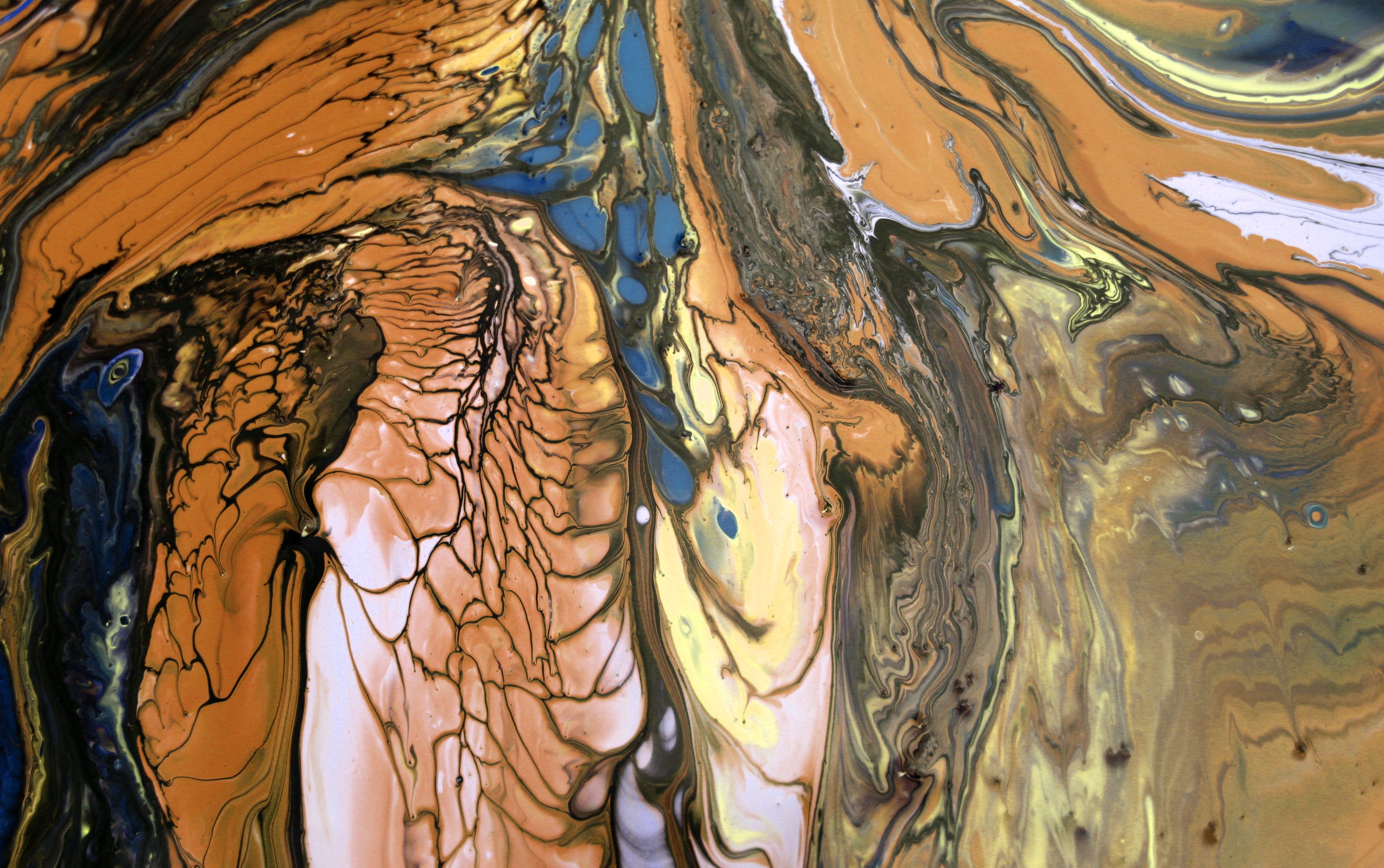 Abstract Marbled Fluid Art in Earthy Tones · Free Stock Photo