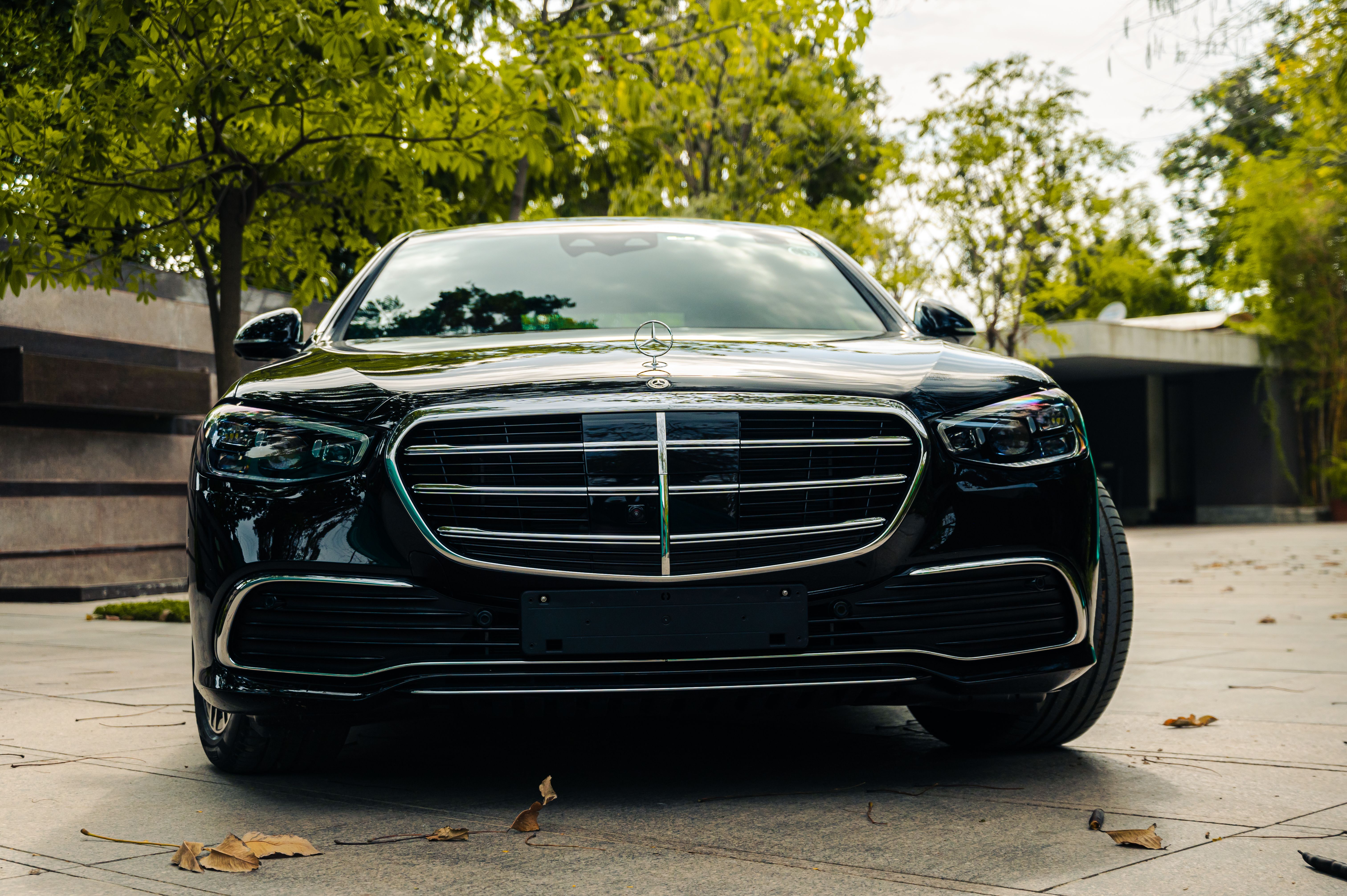 Luxury Black Mercedes Benz Parked Outdoors · Free Stock Photo
