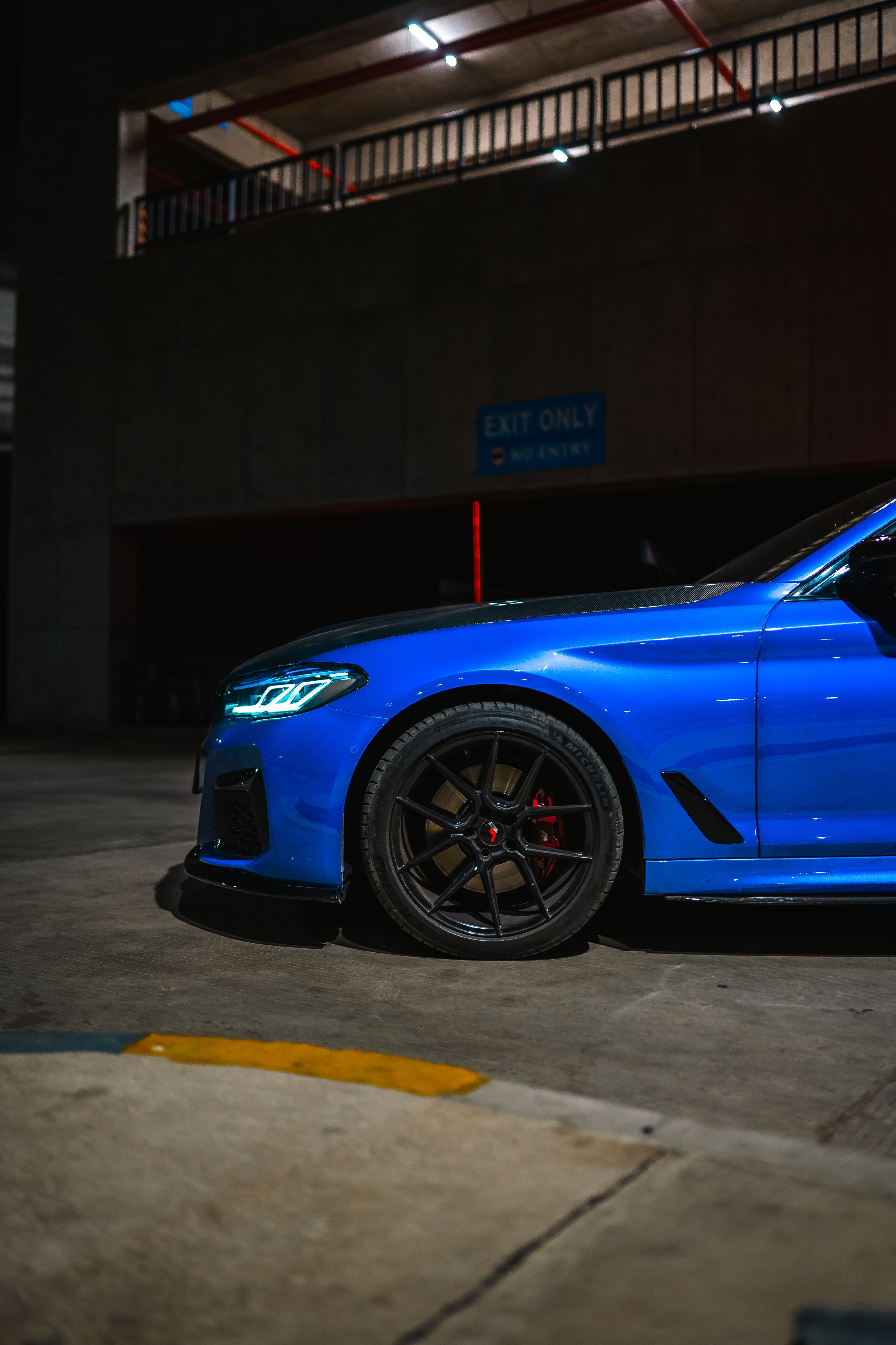 Luxury Blue BMW Sports Car at Night · Free Stock Photo