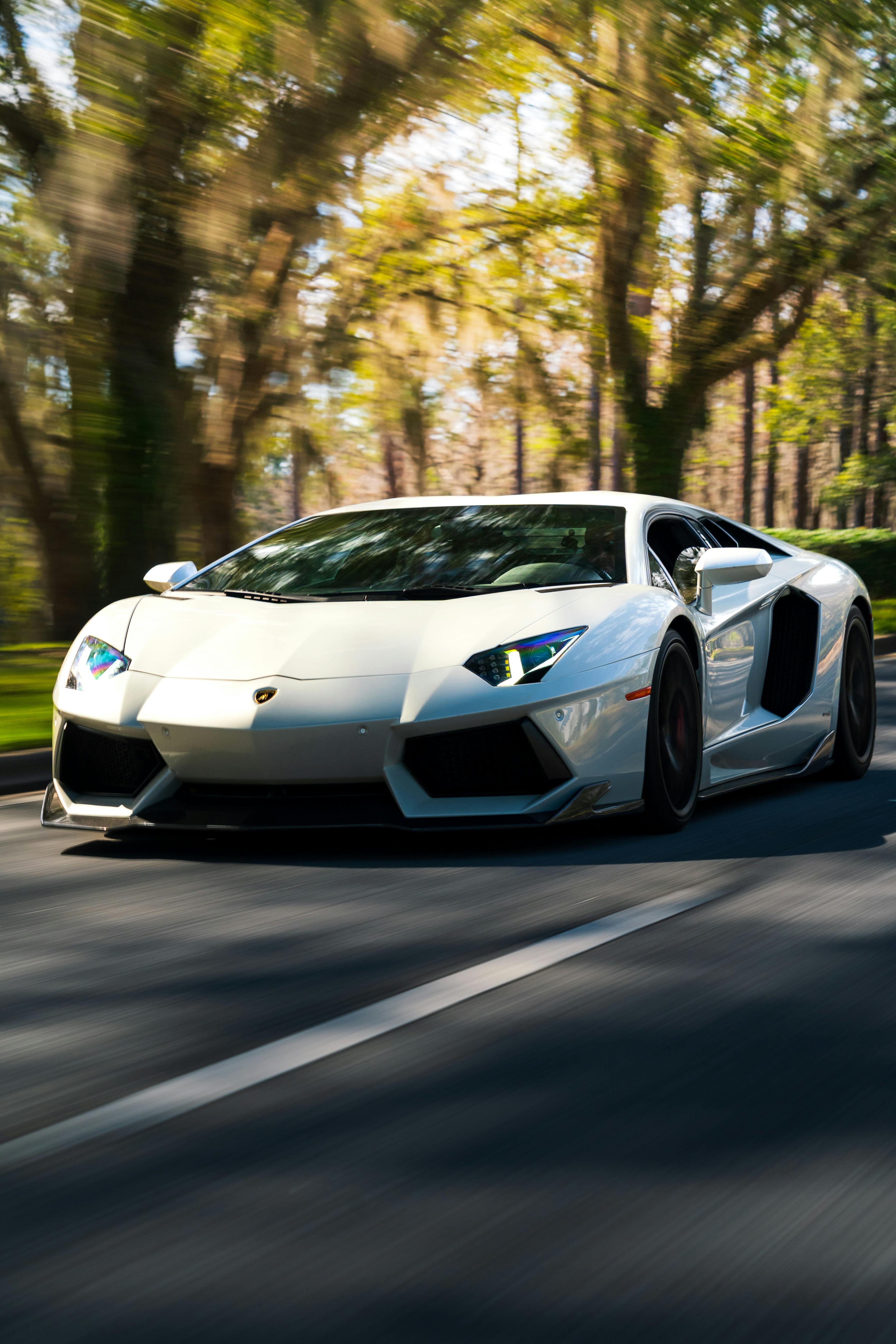 High-Speed Silver Sports Car on a Scenic Drive · Free Stock Photo