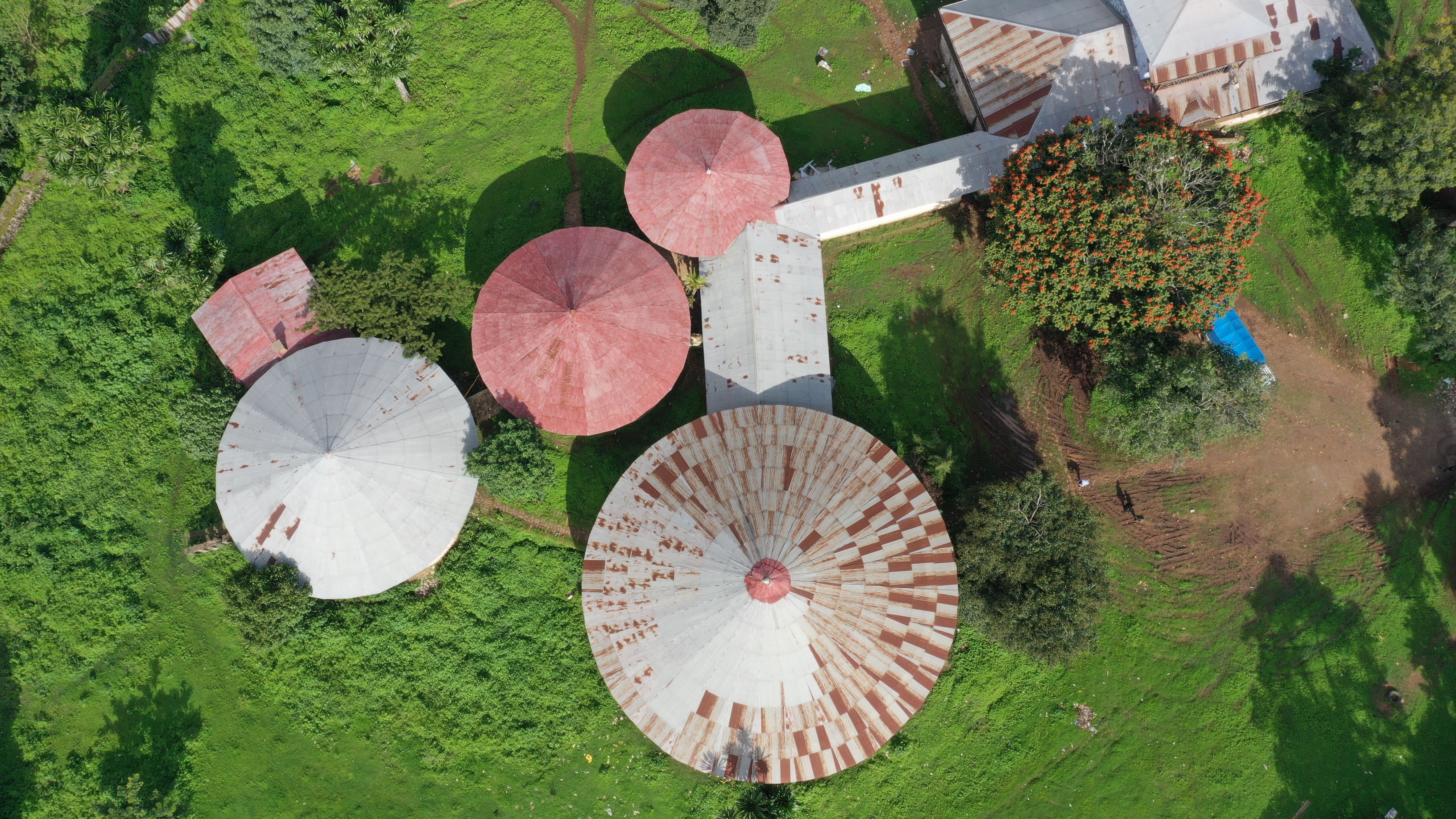 Aerial View of Traditional Round Houses in Nekemte · Free Stock Photo