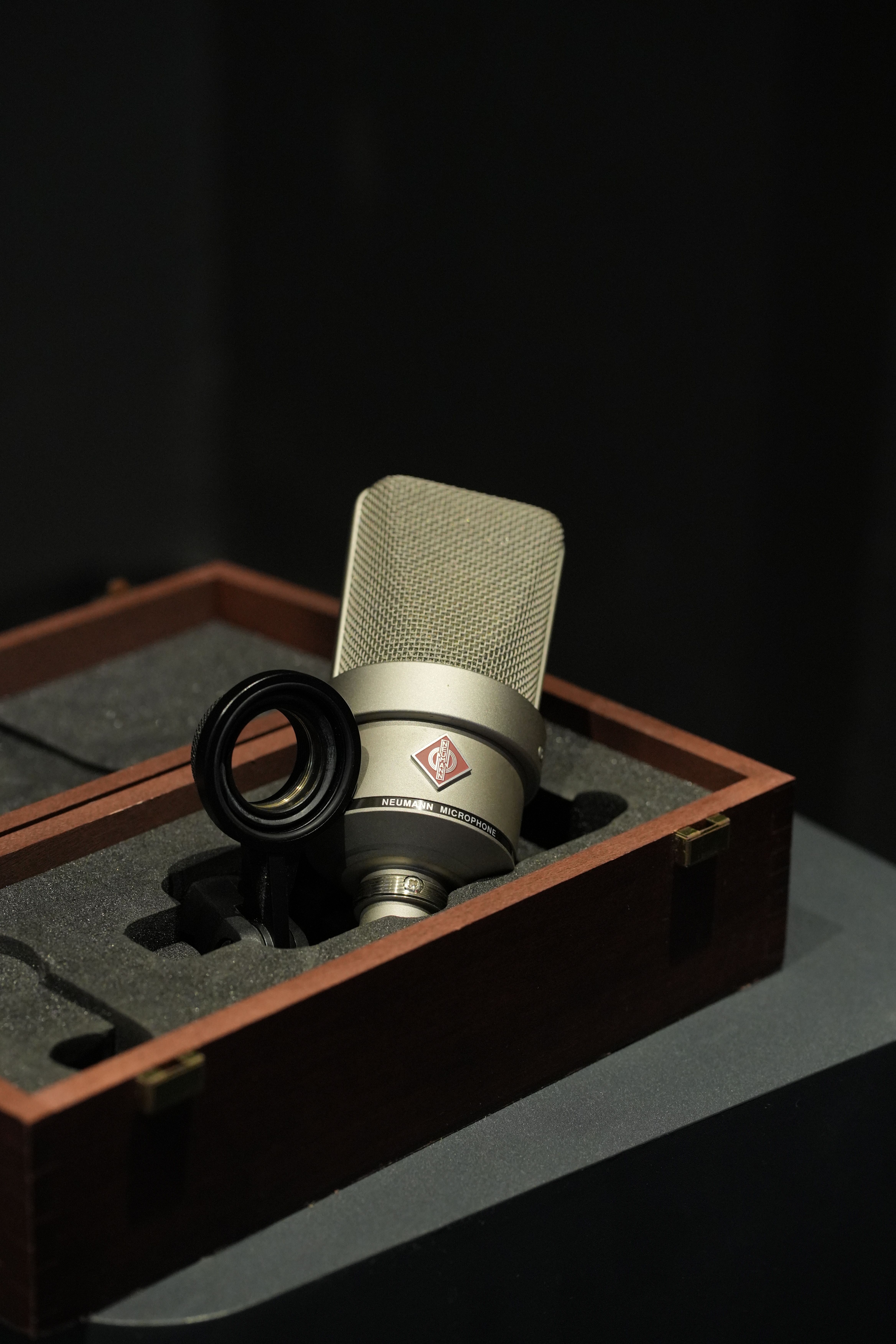 Studio Microphone with Acoustic Case on Display · Free Stock Photo